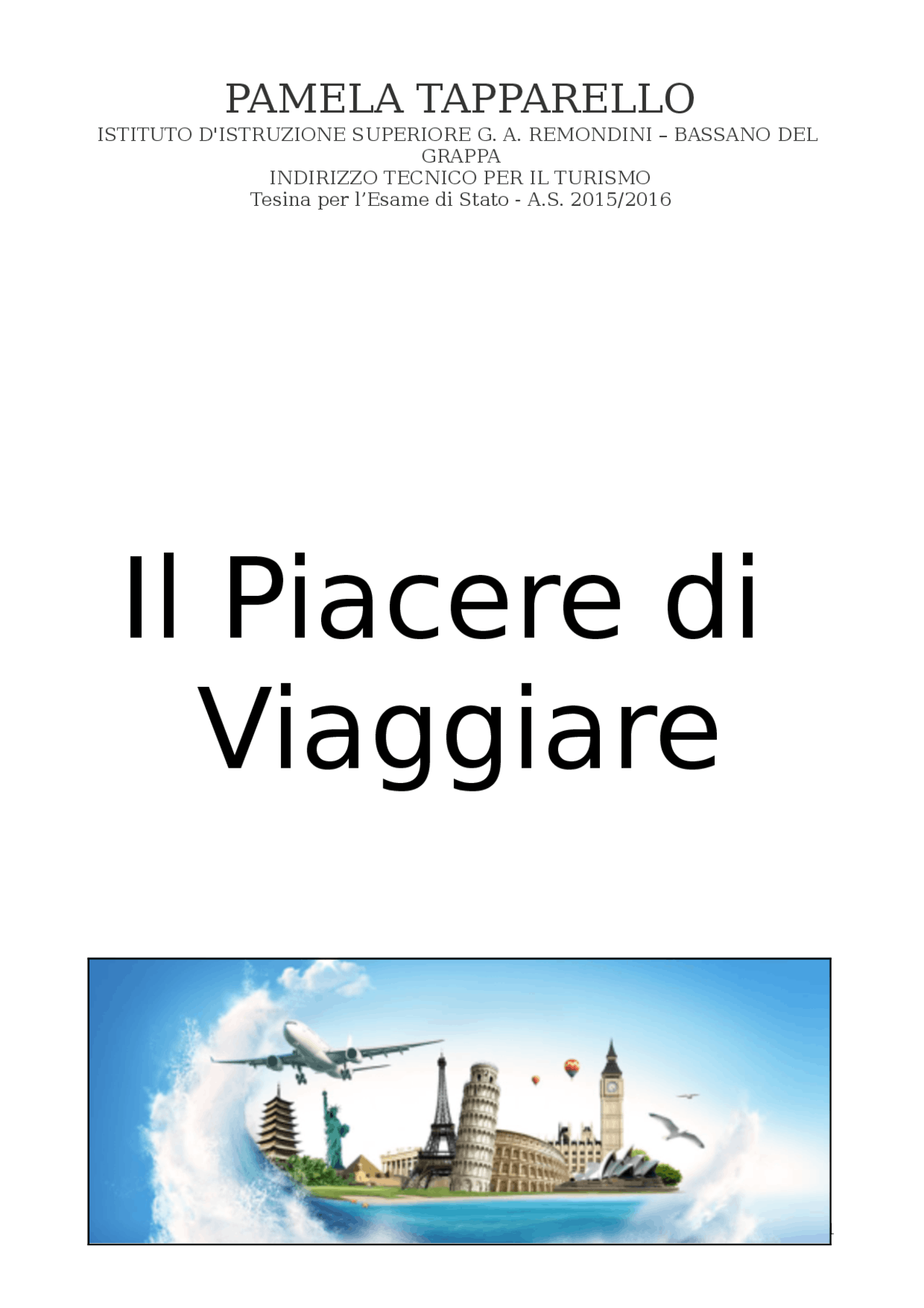 Tesina Sul Piacere Di Viaggiare Docsity