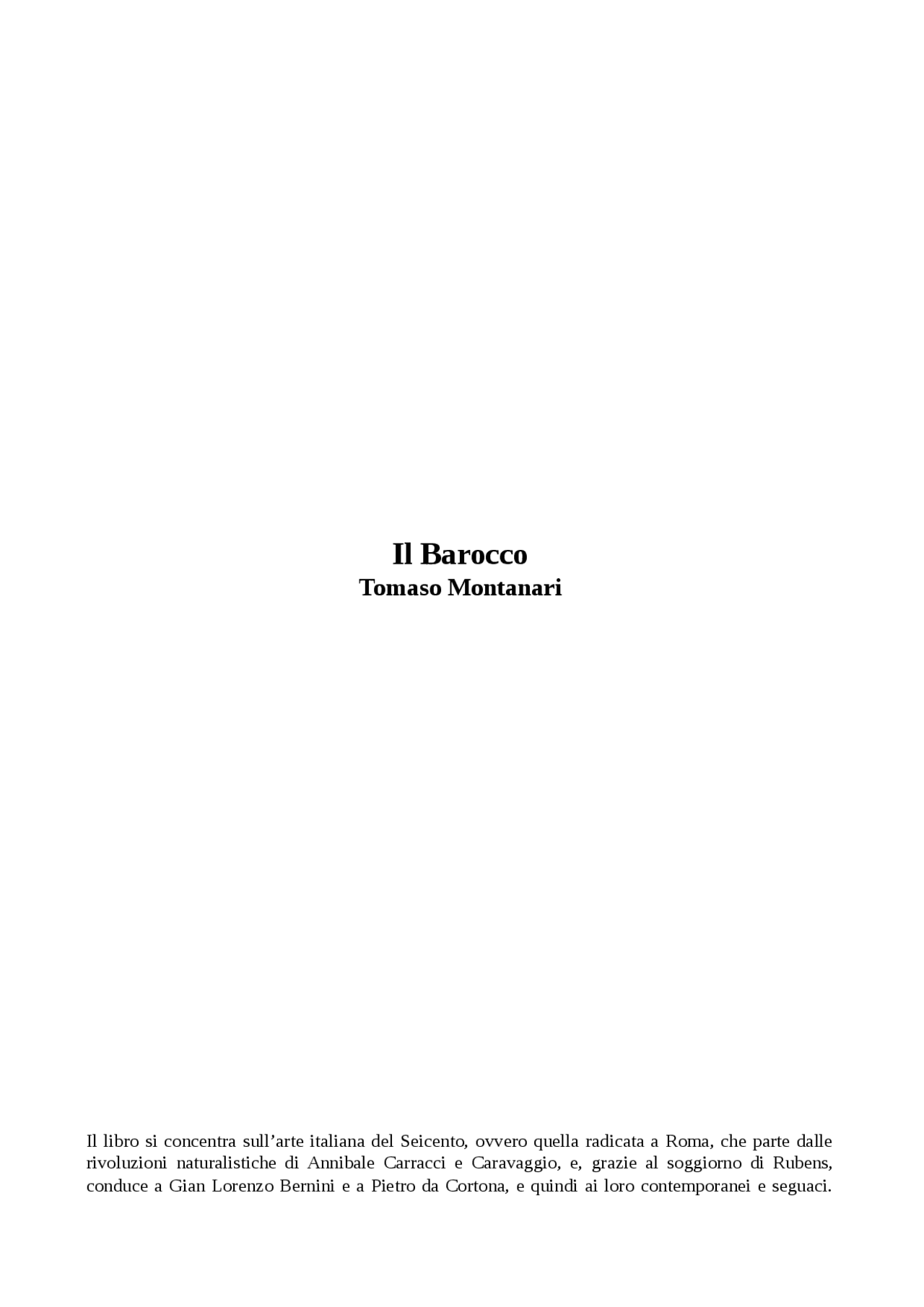 Riassunto Libro Il Barocco Docsity