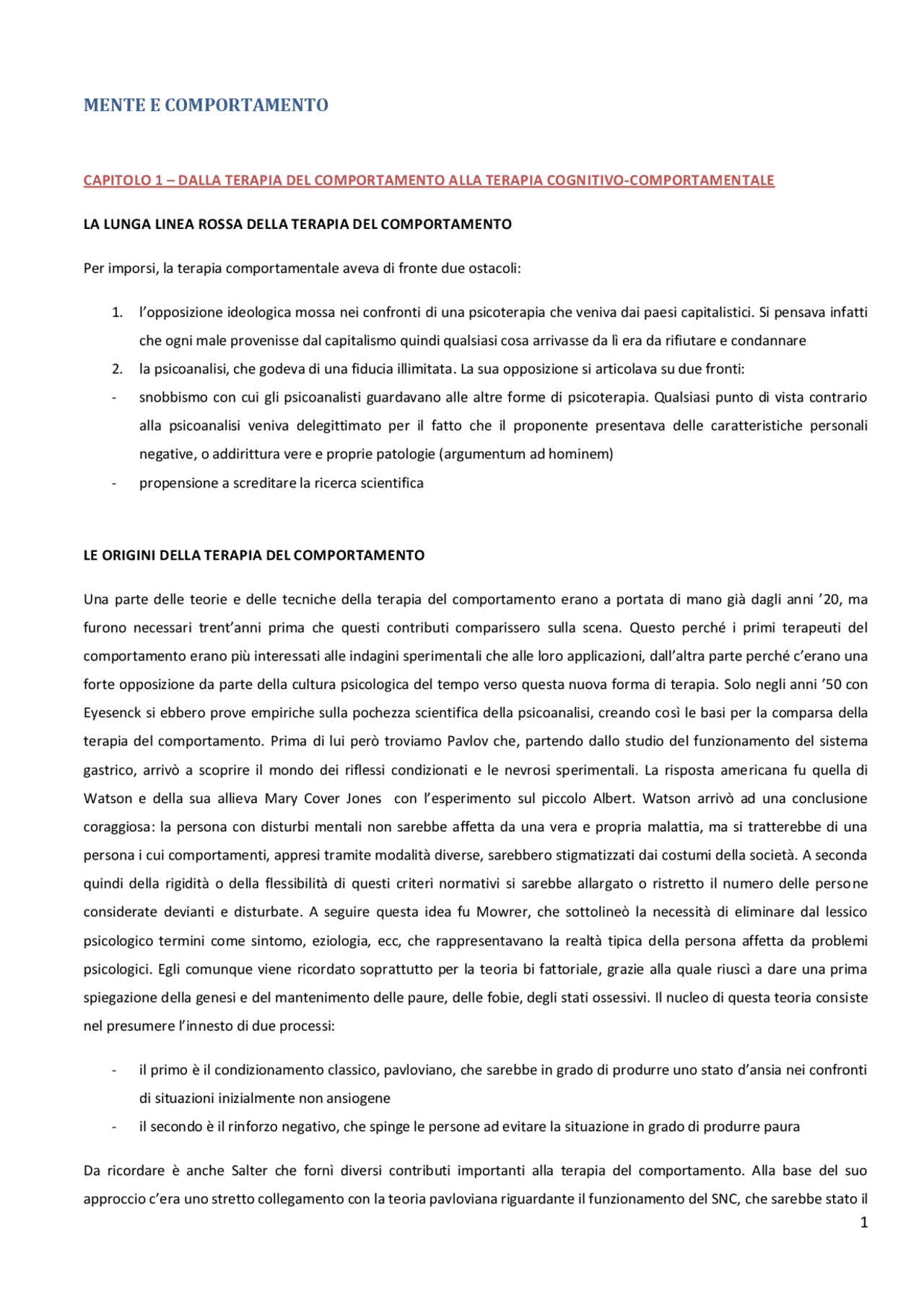 Riassunto Del Libro Mente E Comportamento Docsity