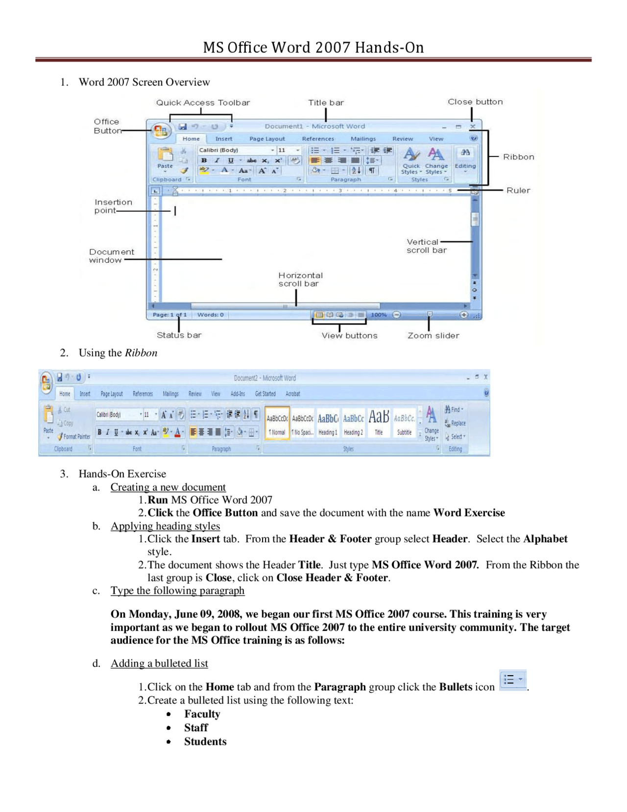 Microsoft Word 2007 Icons