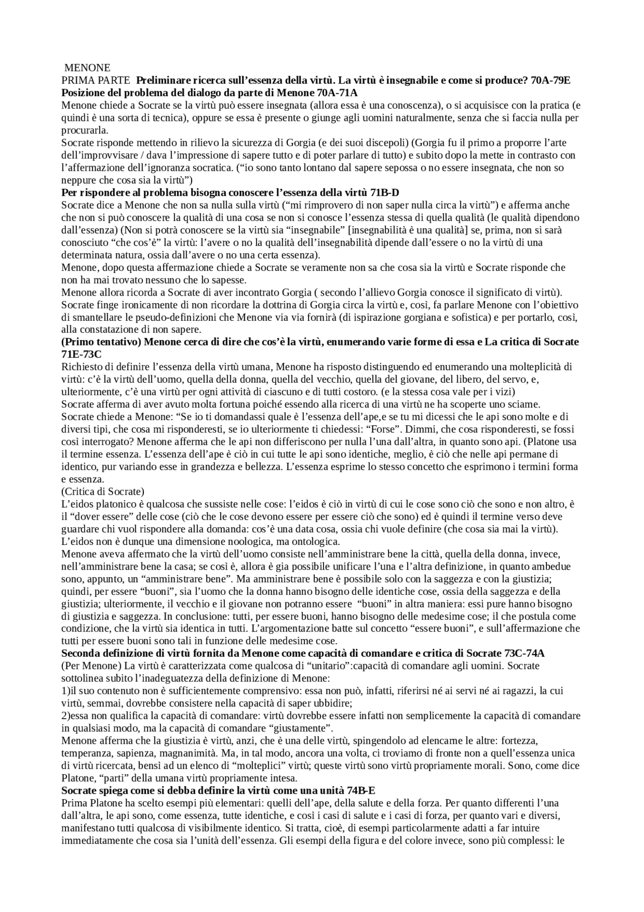 Menone Dialogo Libro Di Platone Docsity