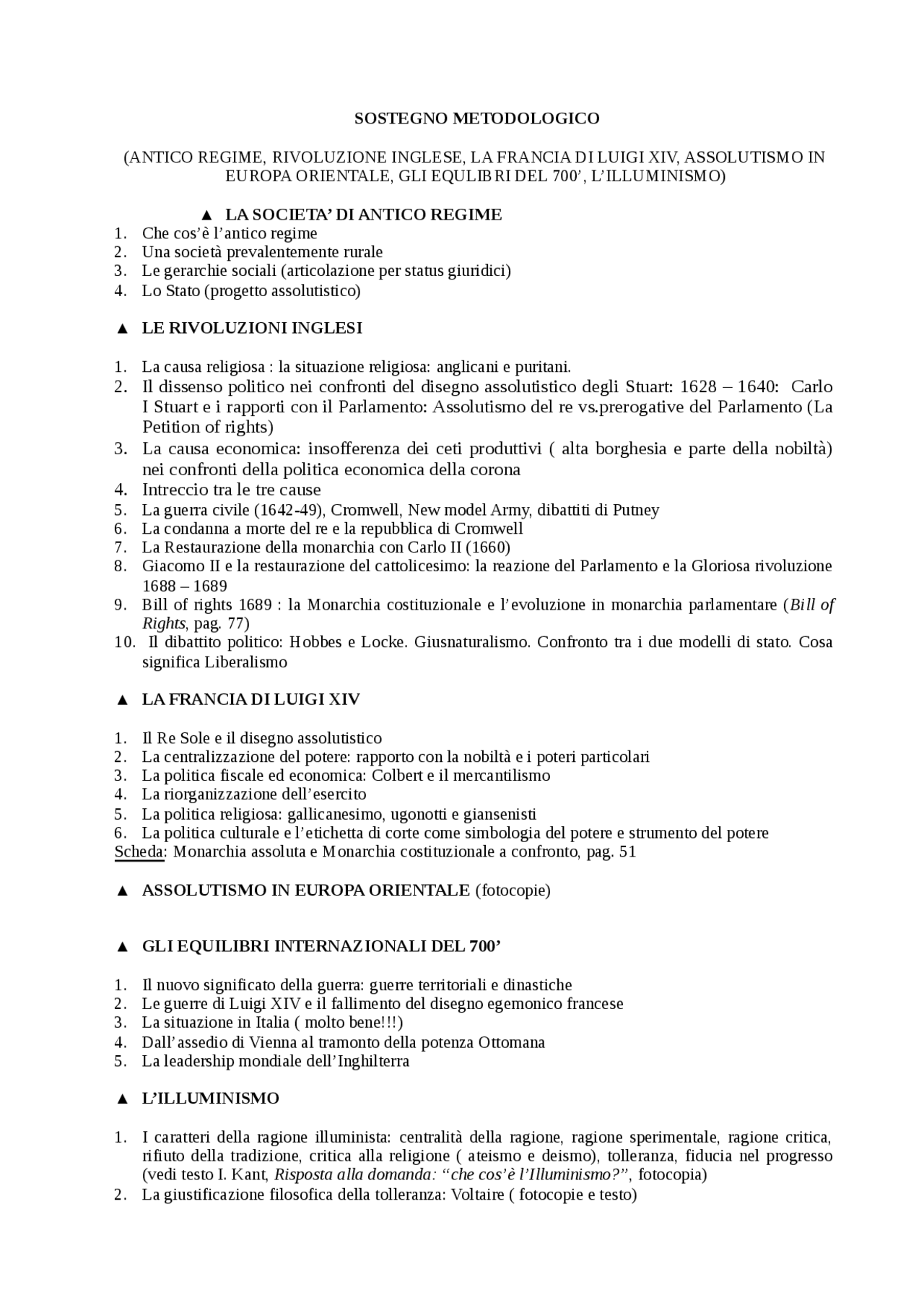 Riassunto Sullantico Regime Docsity