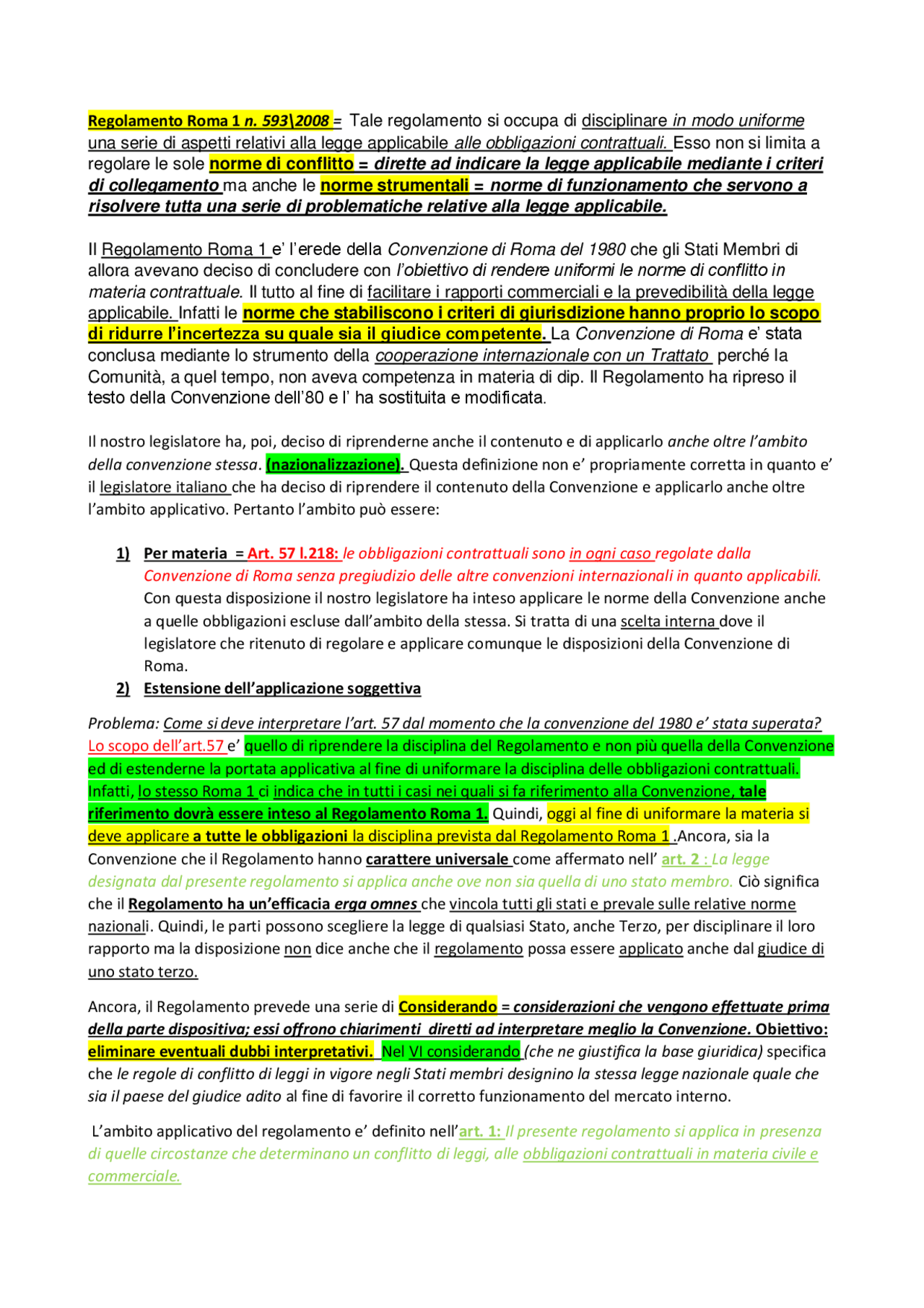 Diritto Internazionale - Docsity