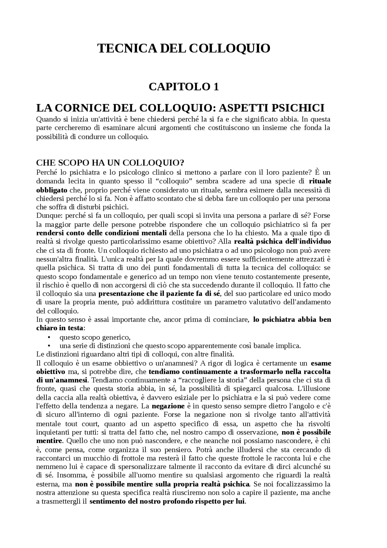Tecnica Del Colloquio Di Semi Docsity