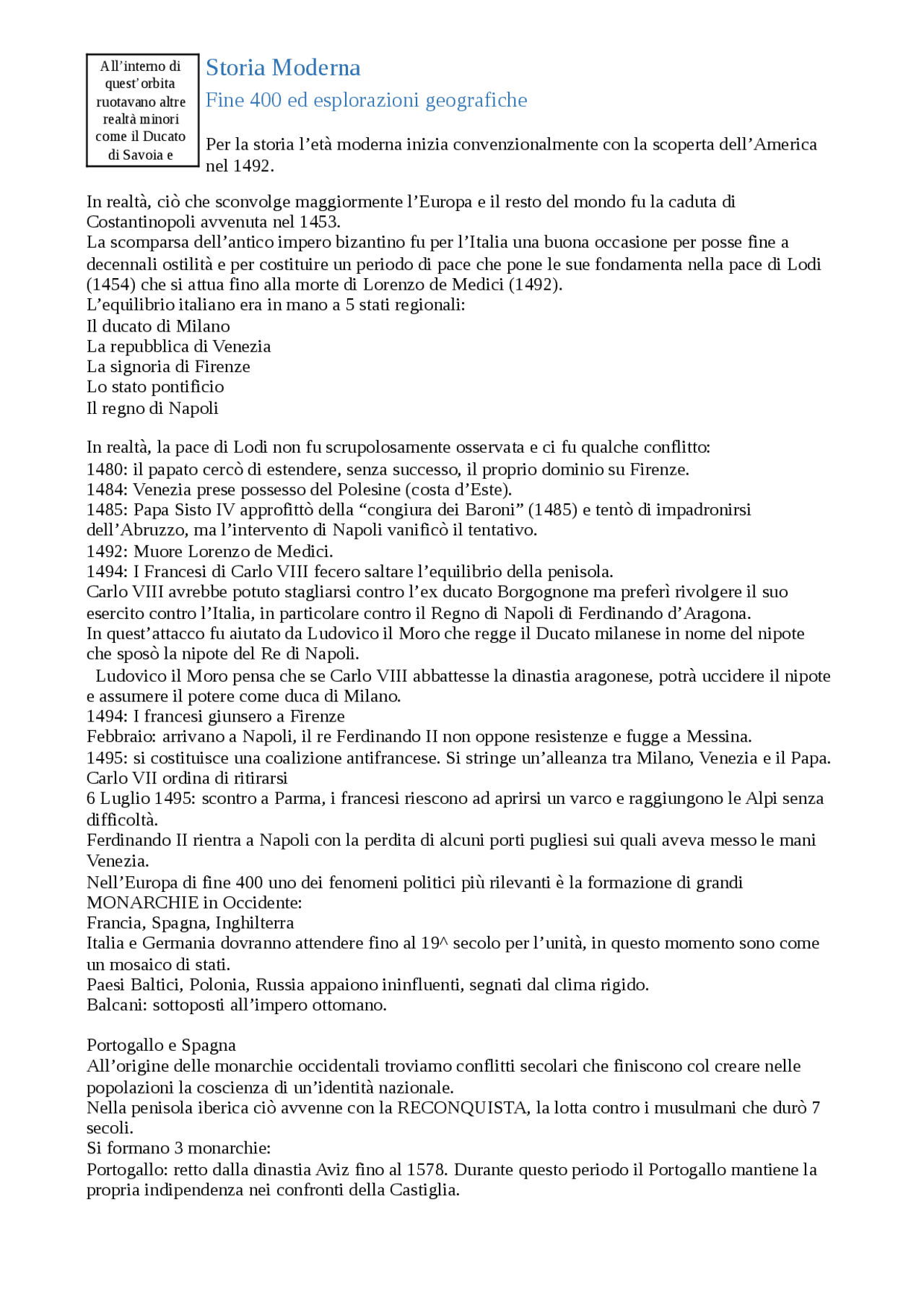 Riassunti Per Esame Di Storia Moderna Docsity
