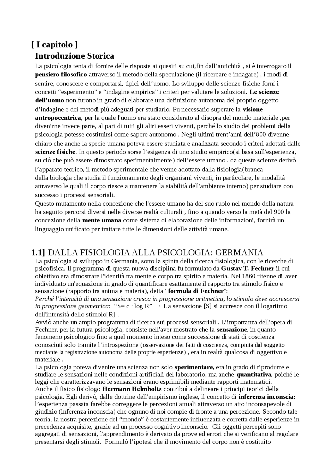 Riassunto Libro Manuale Di Psicologia Generale Mecacci Docsity