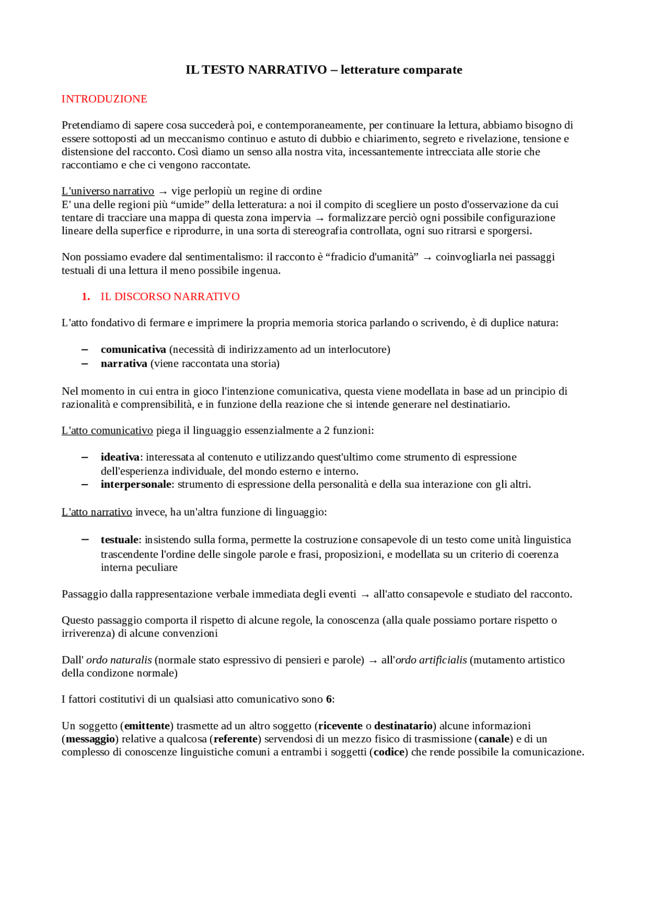 Il Testo Narrativo Di Fabio Vittorini Docsity