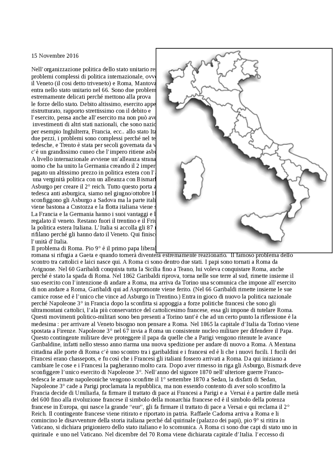 Unità d'italia e costituzione italiana - Docsity