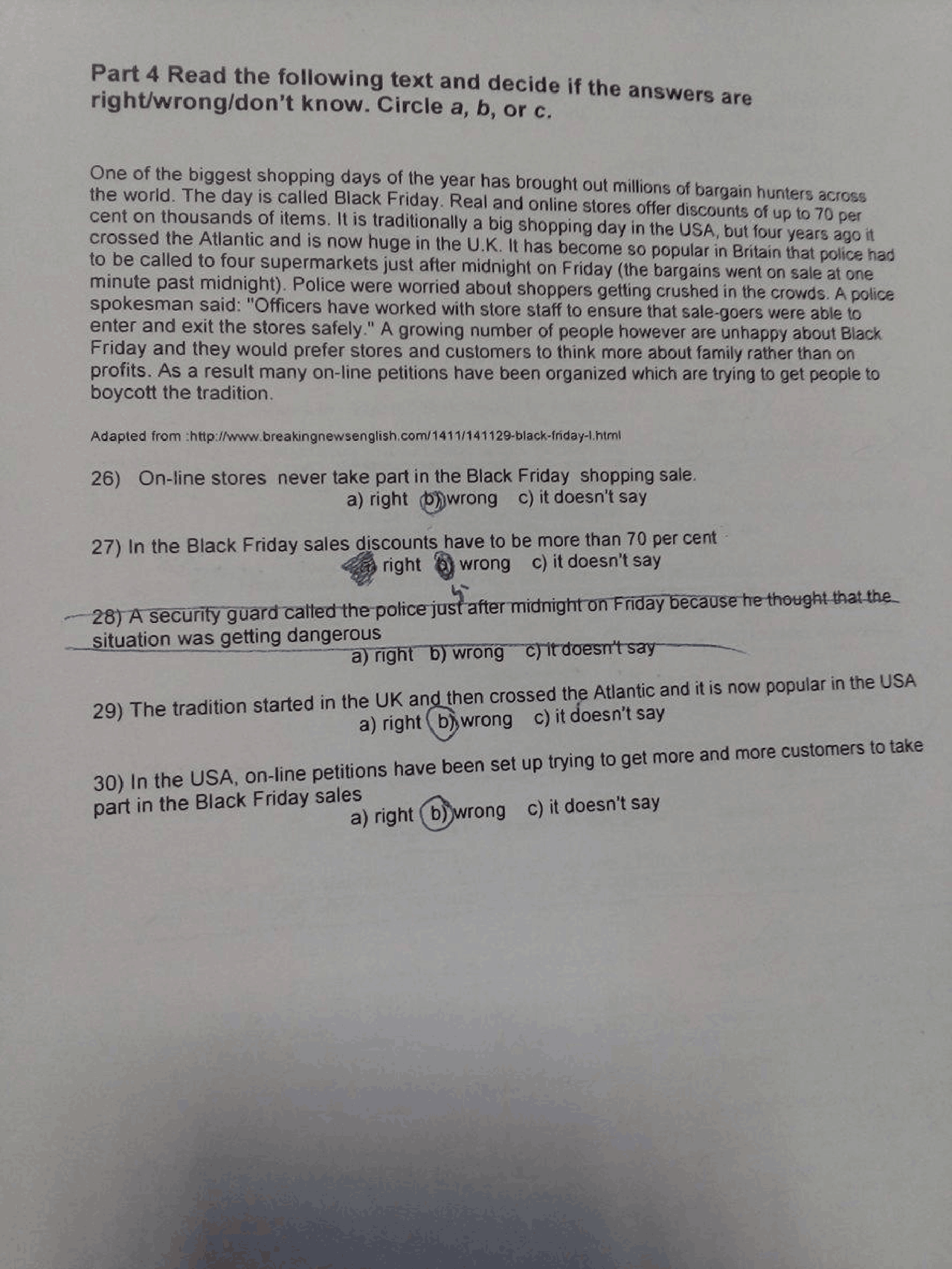 Prove di verifica in inglese - Docsity