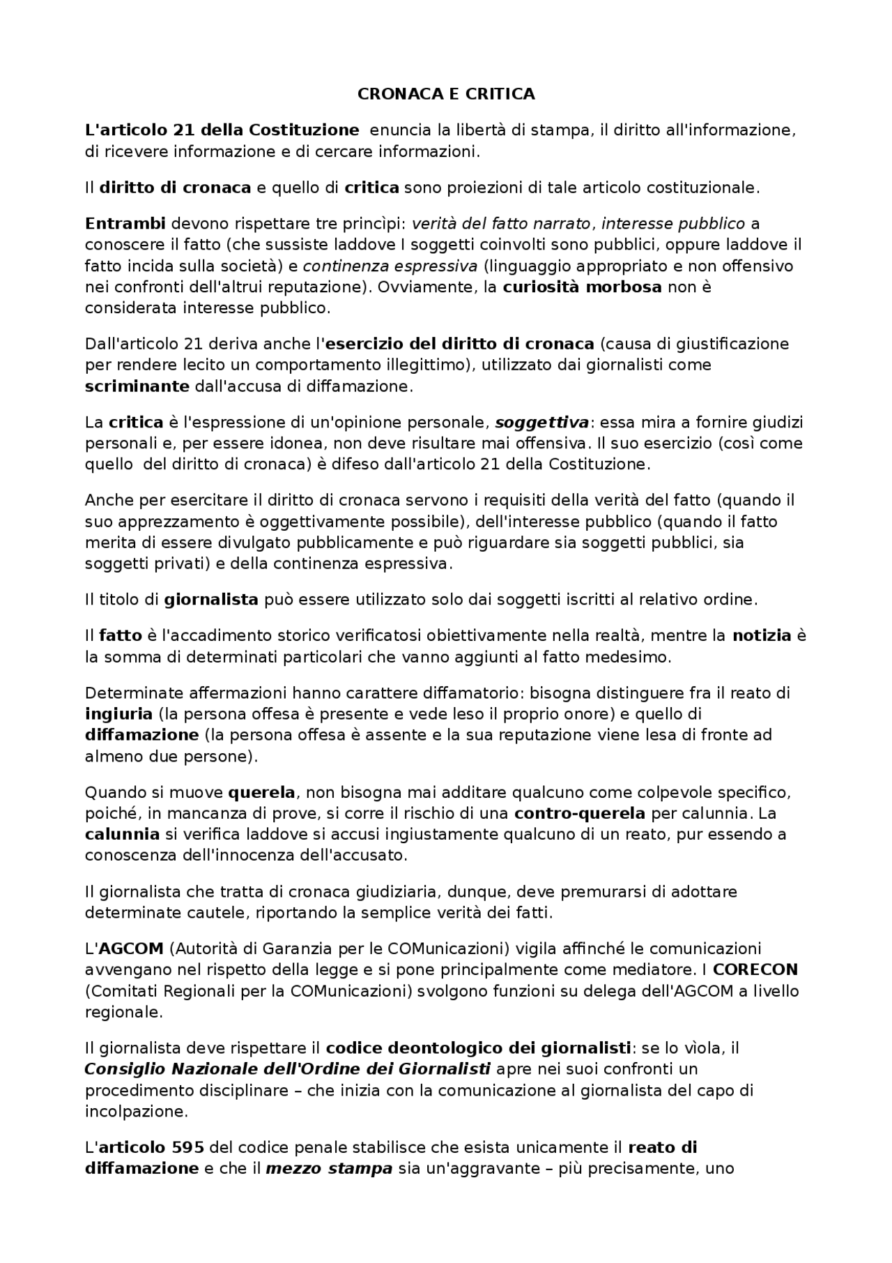 Appunti Di Diritto E Comunicazione Digitale Docsity