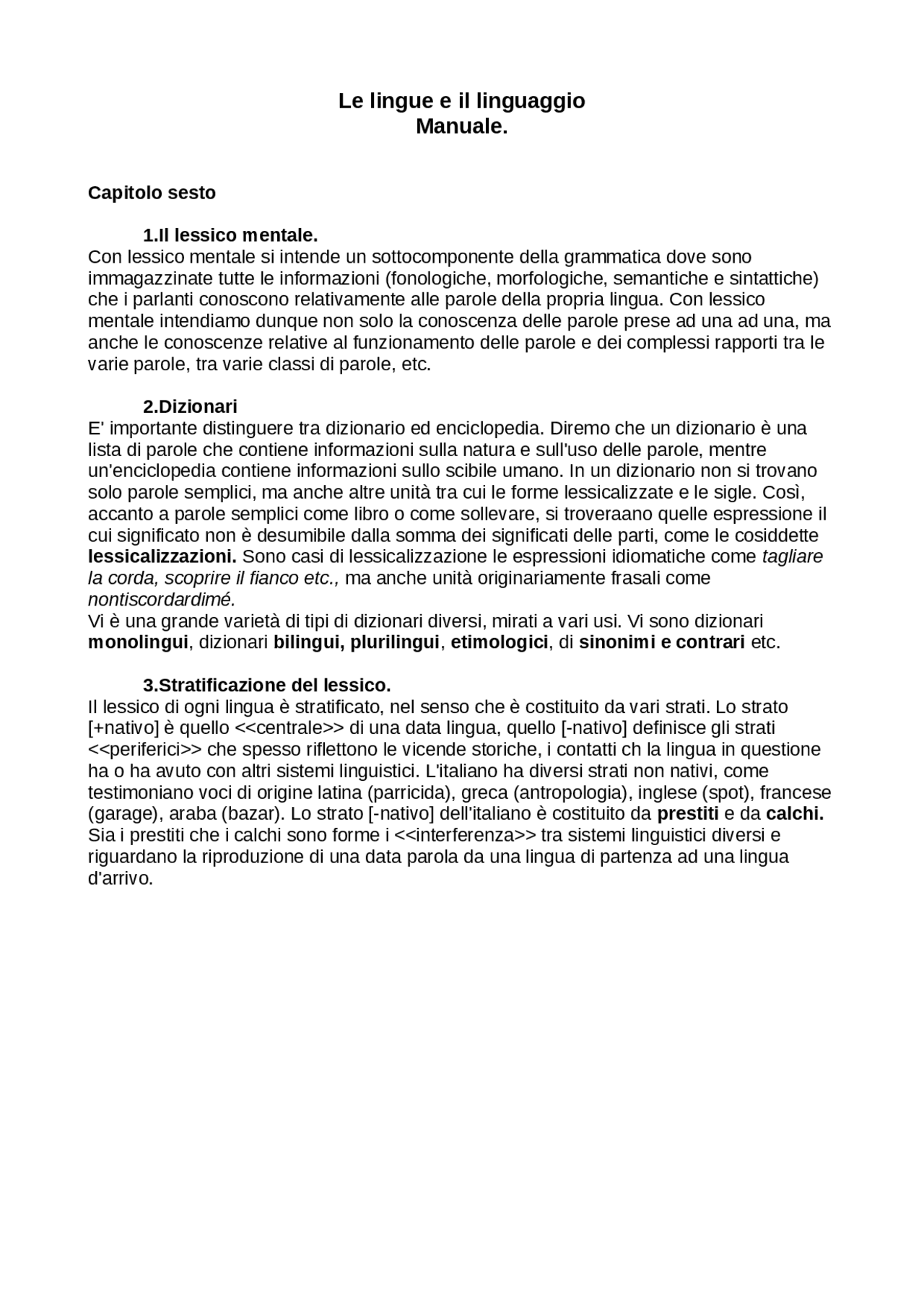 Le Lingue E Il Linguaggio Graffi E Scalise Docsity
