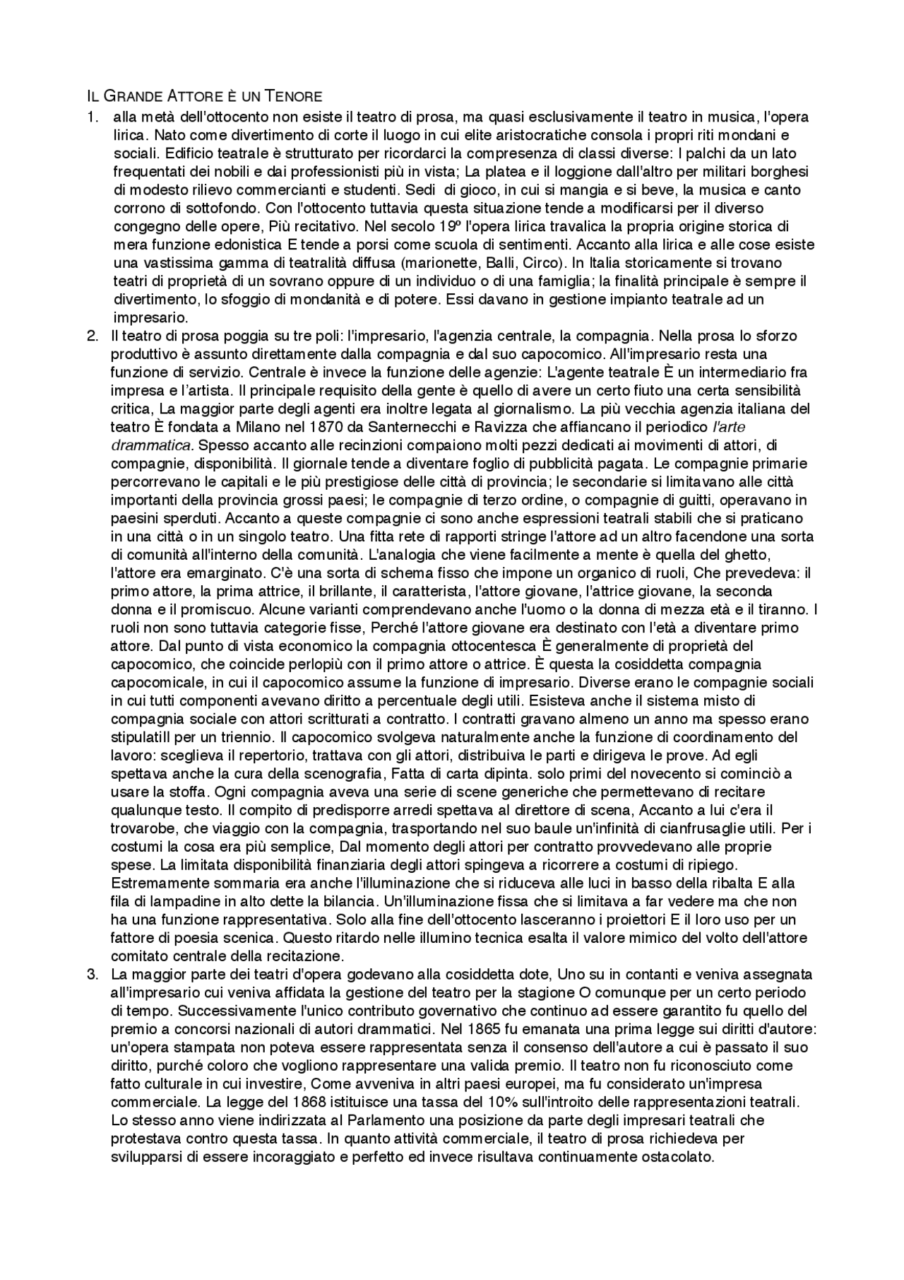 Il teatro nella seconda metà dell'ottocento, Roberto Alonge - Docsity