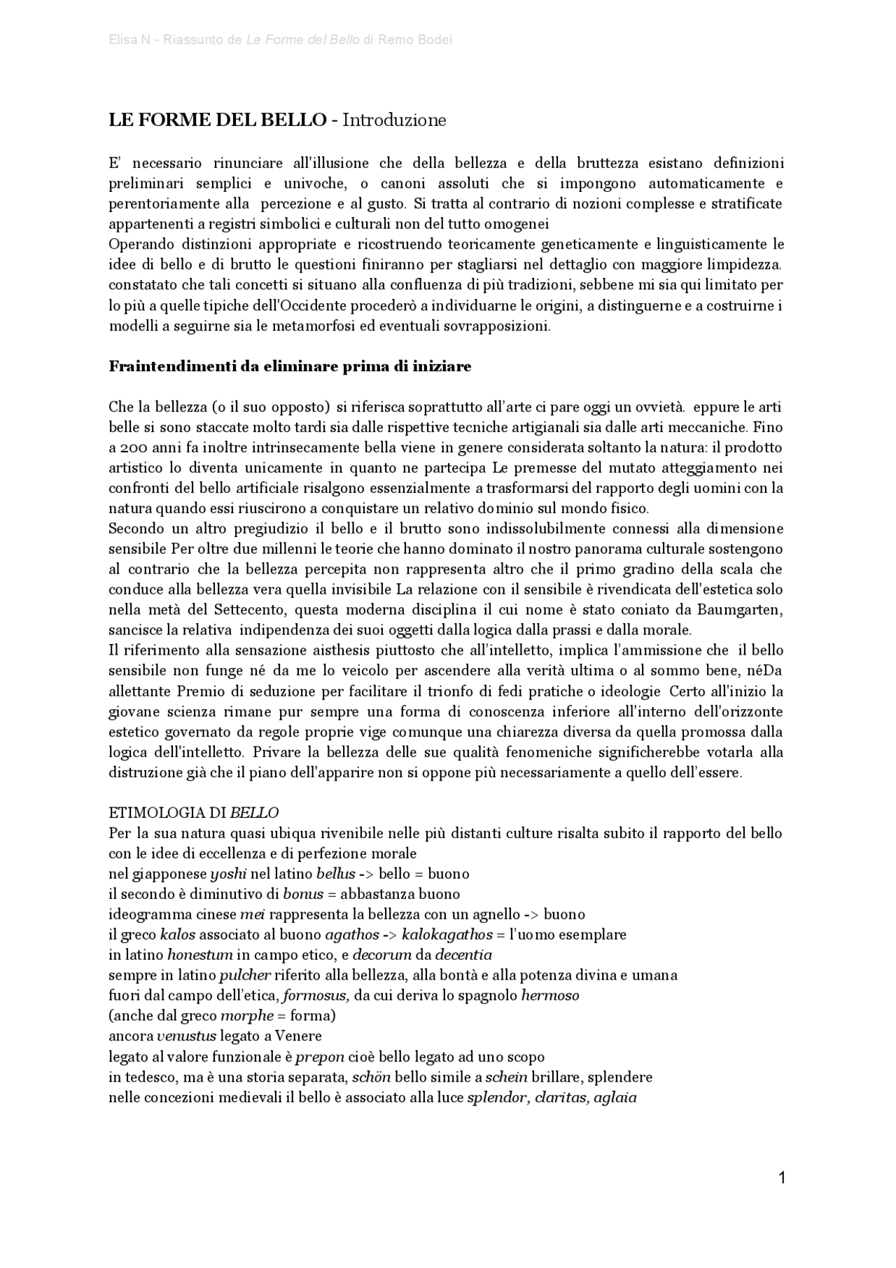 Le Forme Del Bello Remo Bodei Docsity