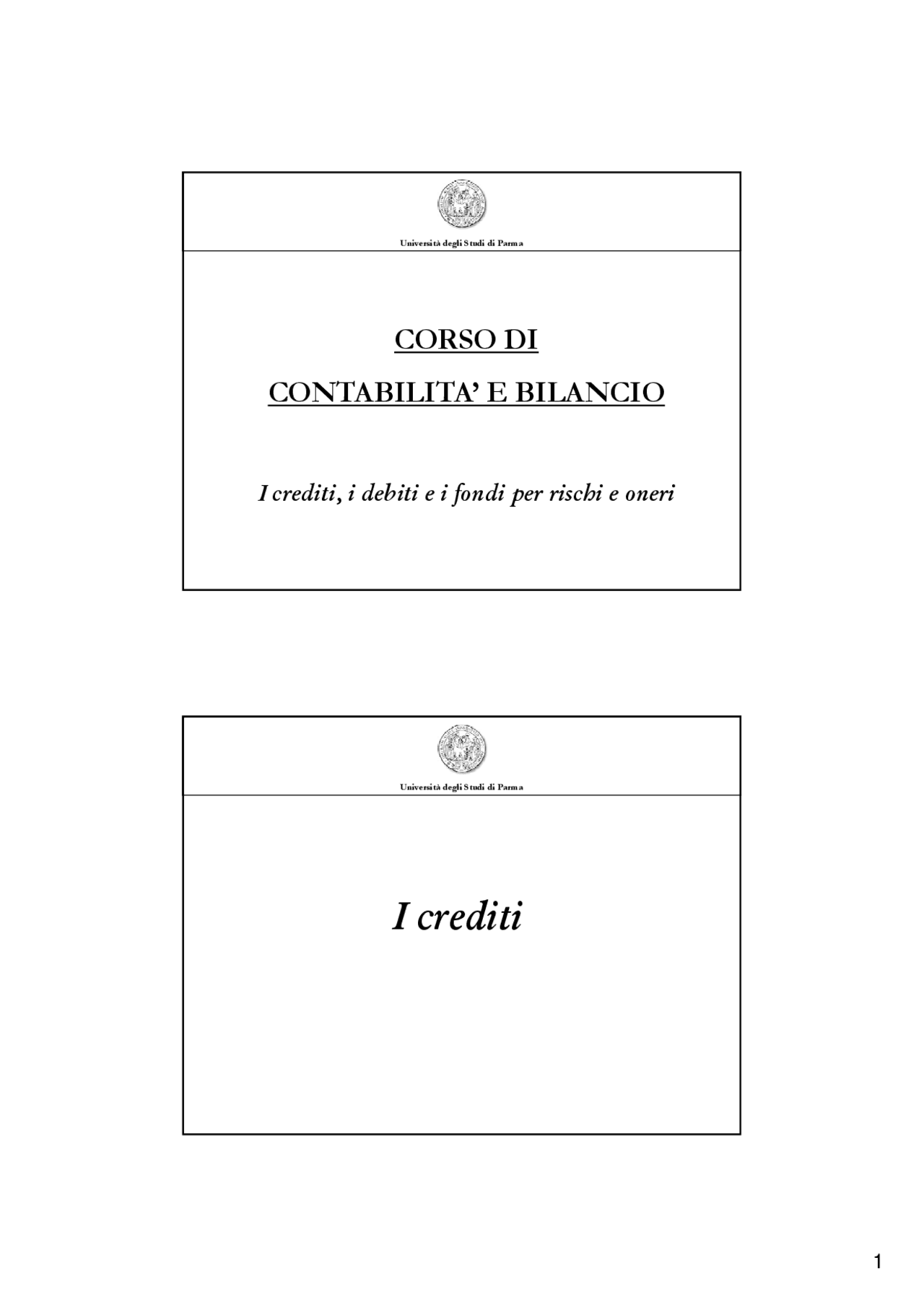 Contabilità e Bilancio - Docsity