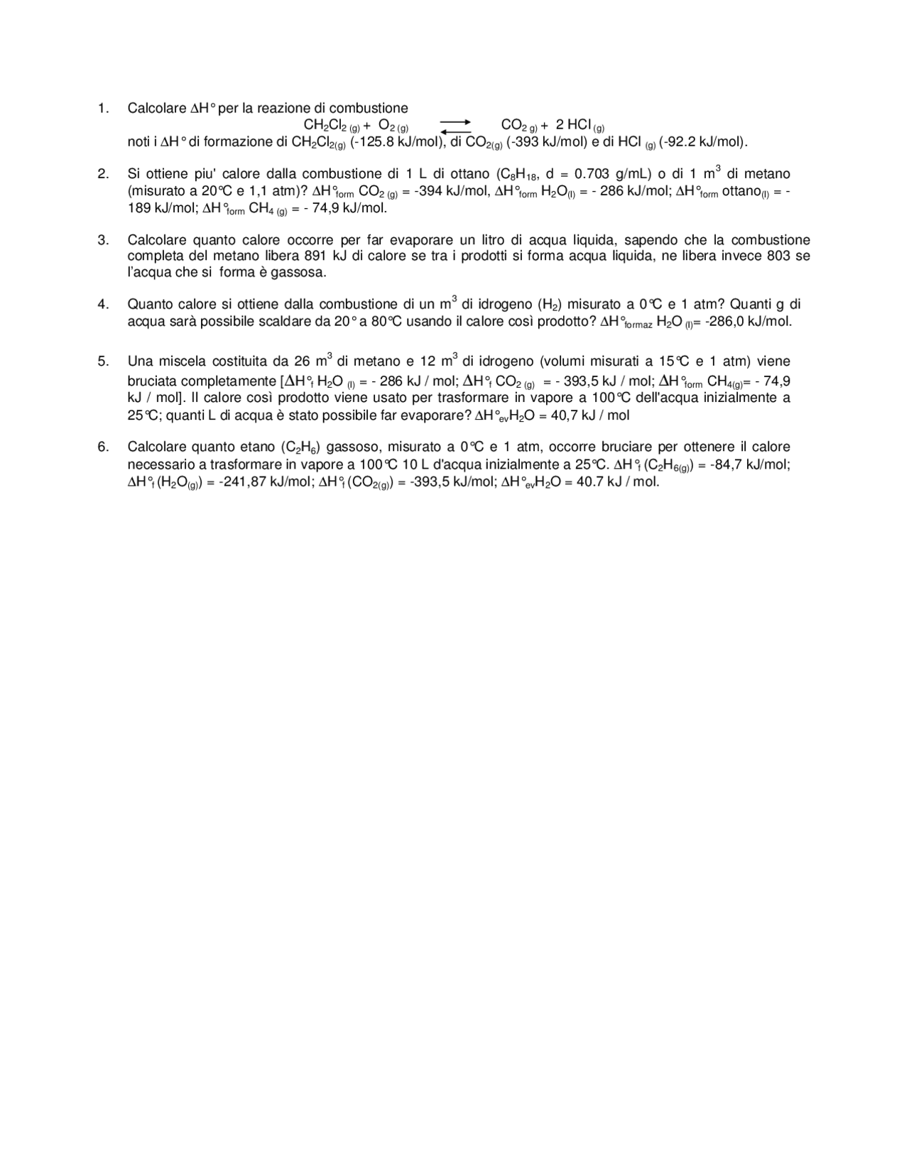 Esercizi Vari E Teoria Di Chimica Per Ingegneria Docsity