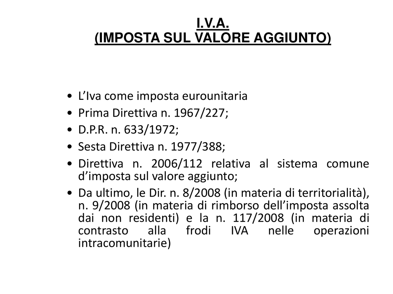 Slide Riassuntive Iva Docsity