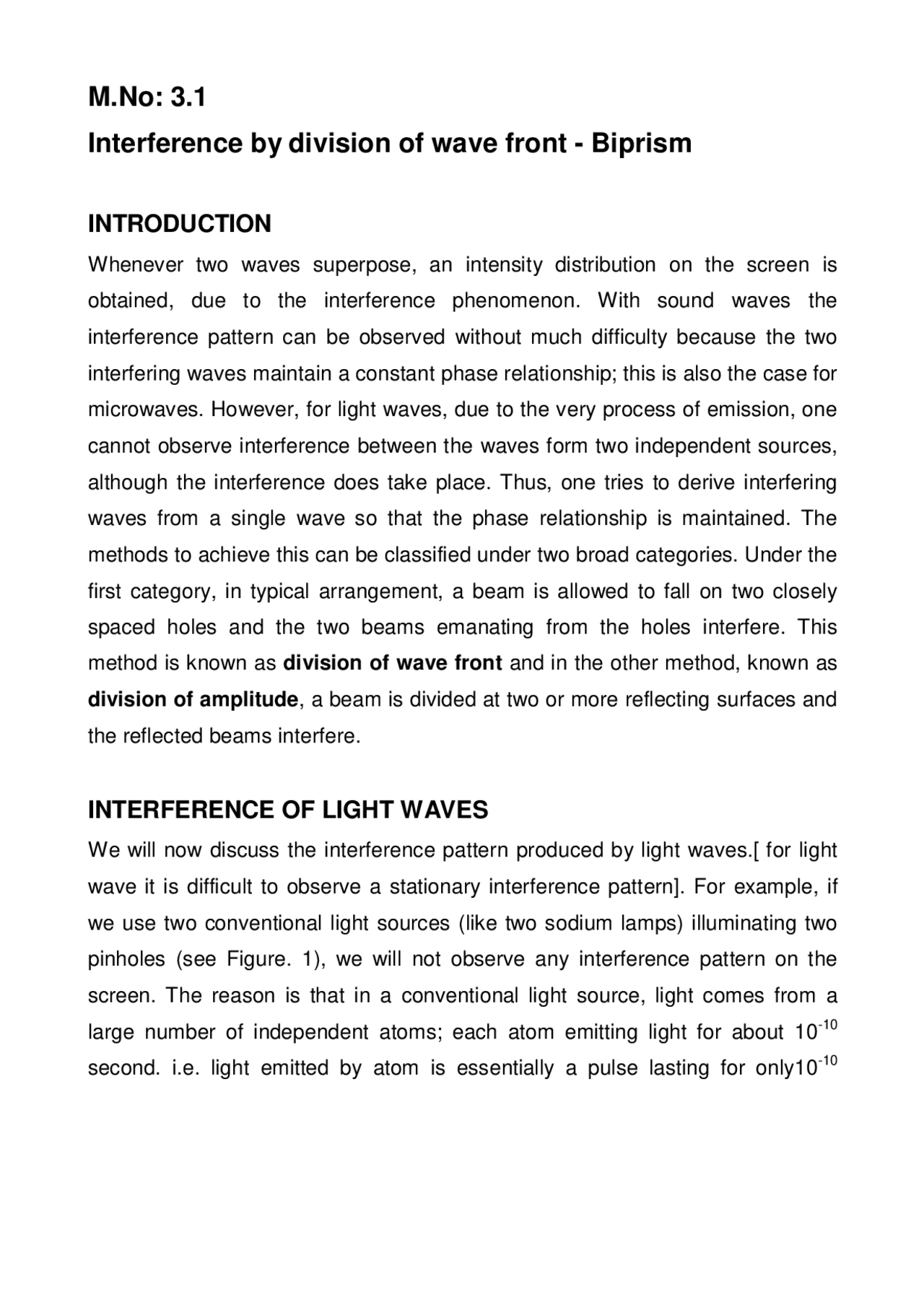 Interference by division of wavefront -biprism | Study notes Physics ...
