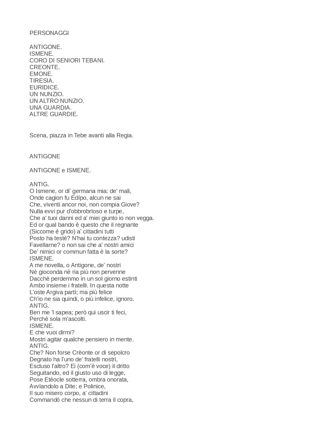 Antigone Testo Sofocle Docsity