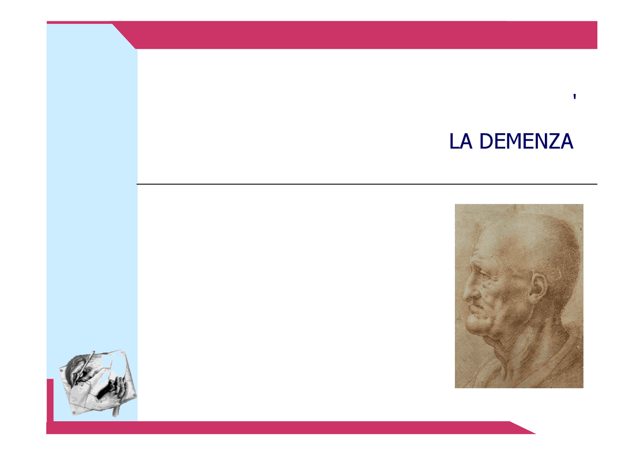 Slides Sulla Demenza Esame Di Neuropsicologia Slide Di
