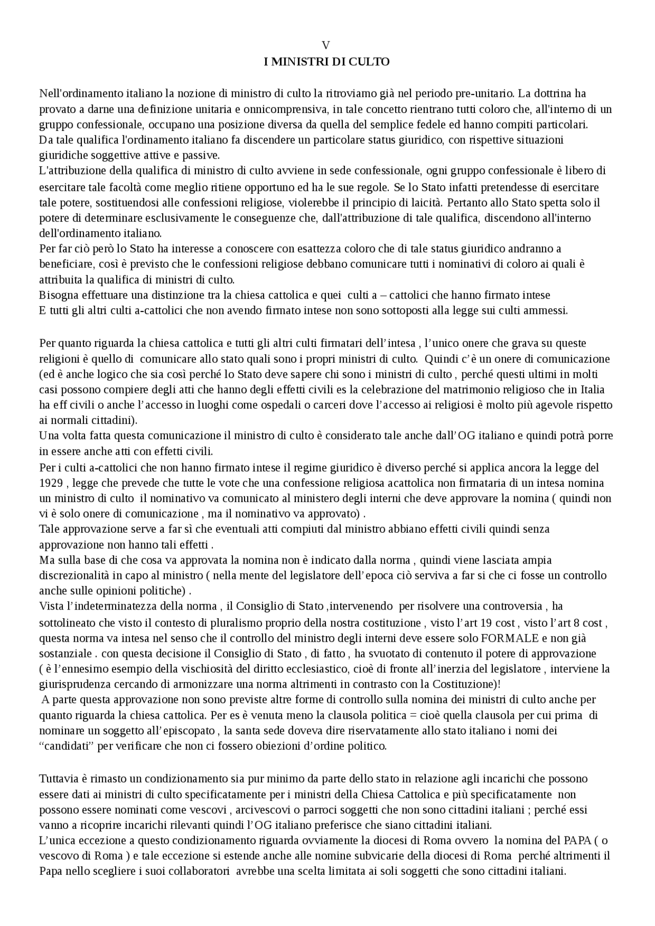 Diritto Ecclesiastico Docsity