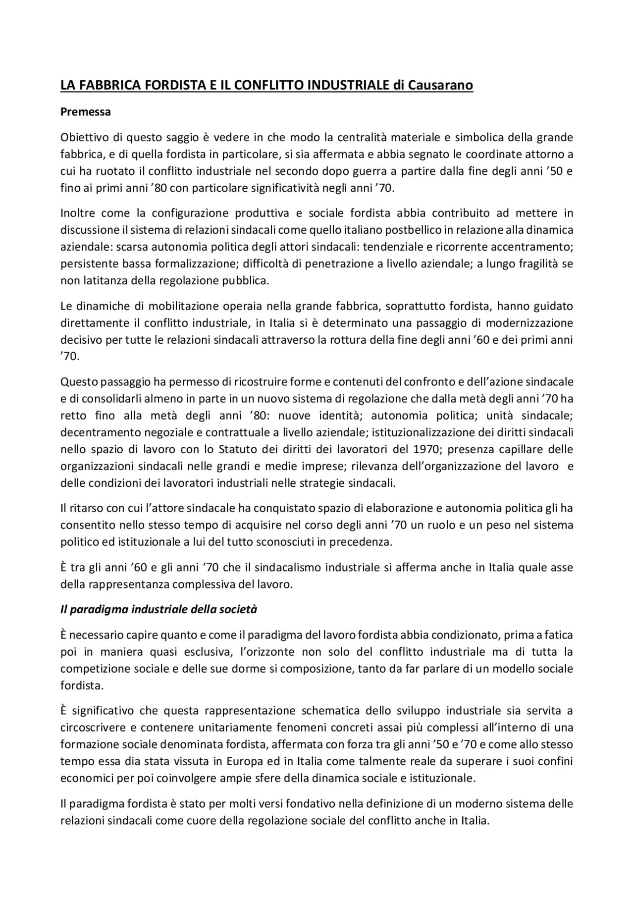Saggi Di Causarano Melis E Pirro Docsity