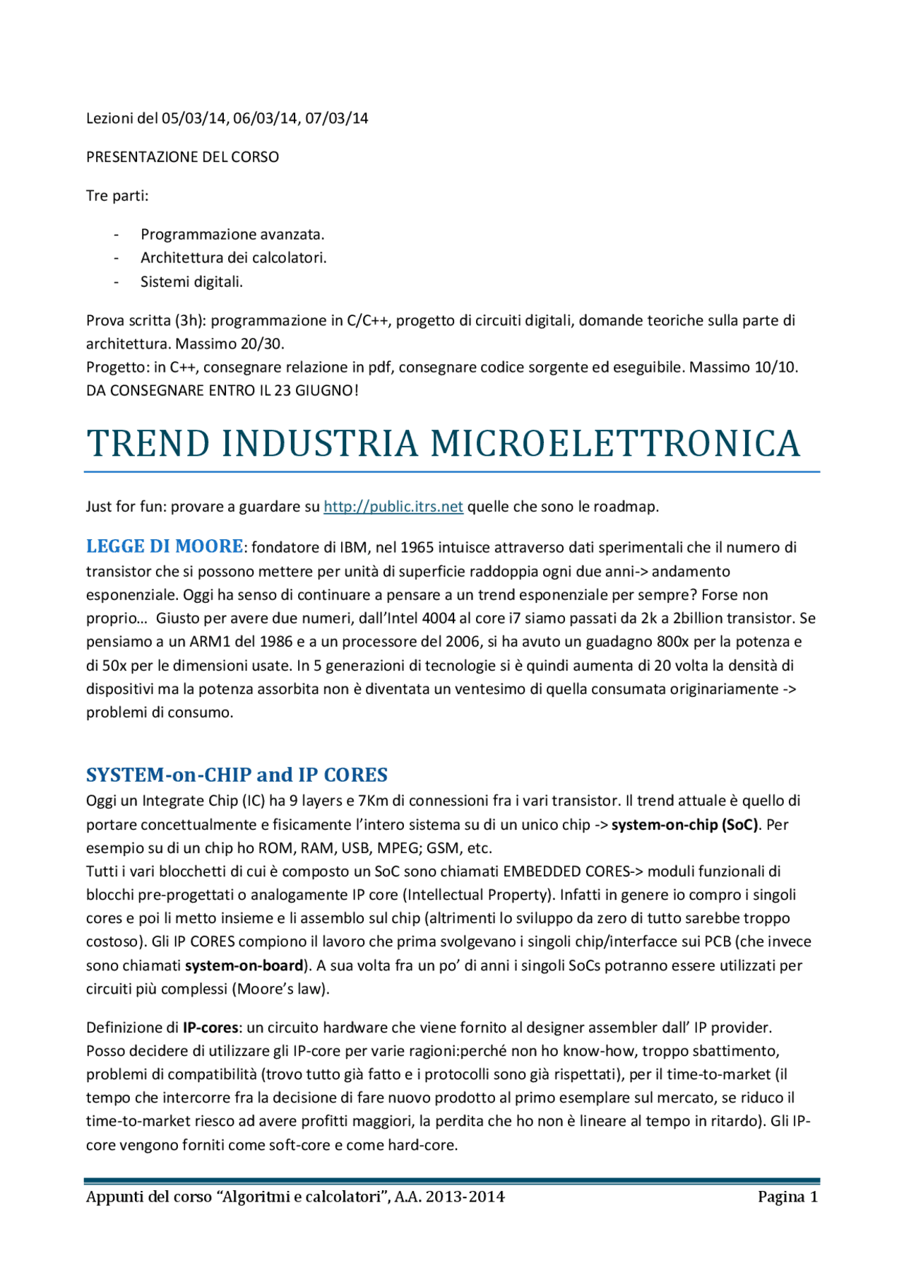 Corso Di Algoritmi E Calcolatori Ing Elettronica Docsity