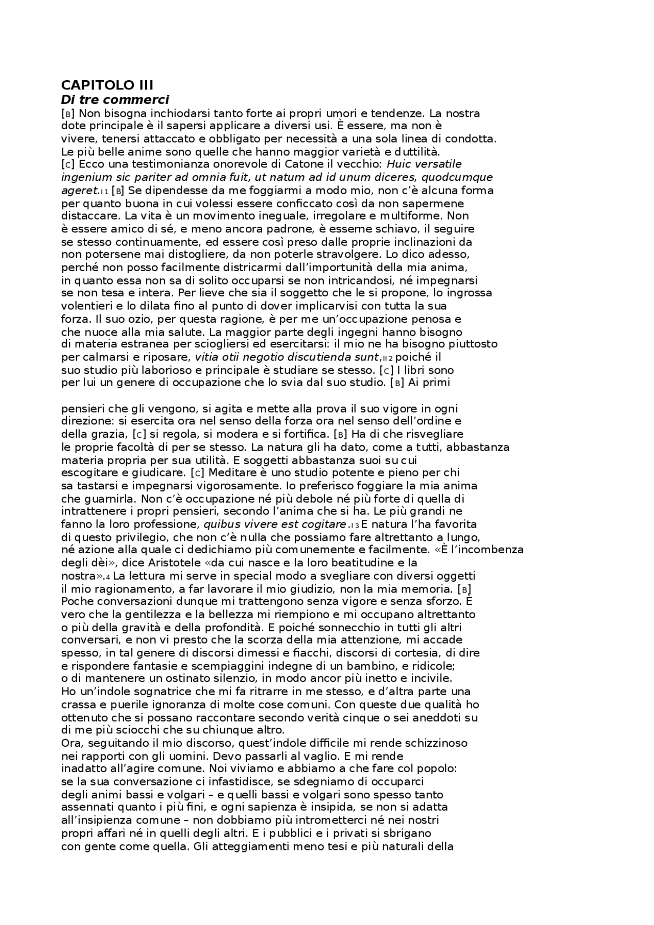 Saggi Di Montaigne Libro Iii Docsity