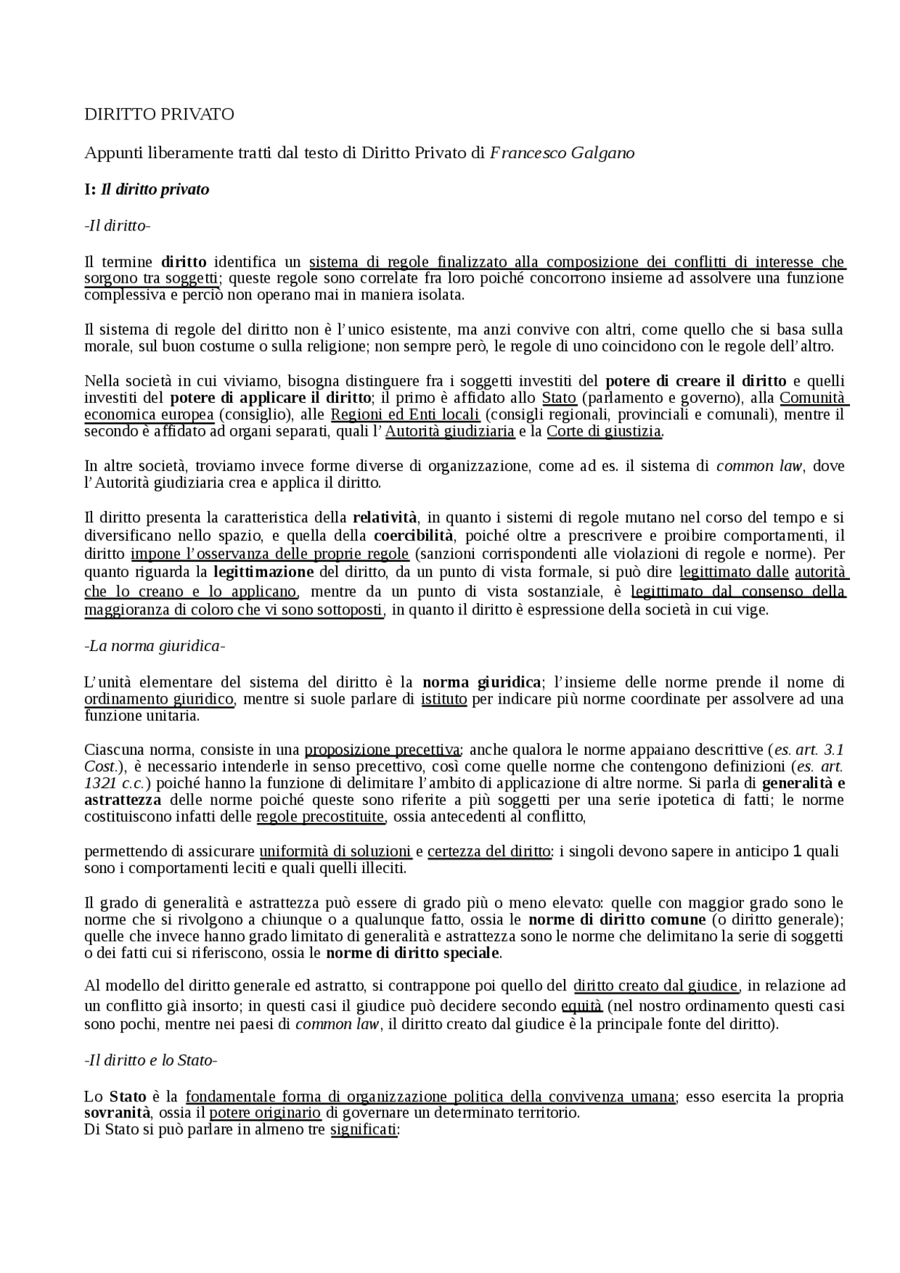 ESAME DI DIRITTO PRIVATO ROLLI - Docsity