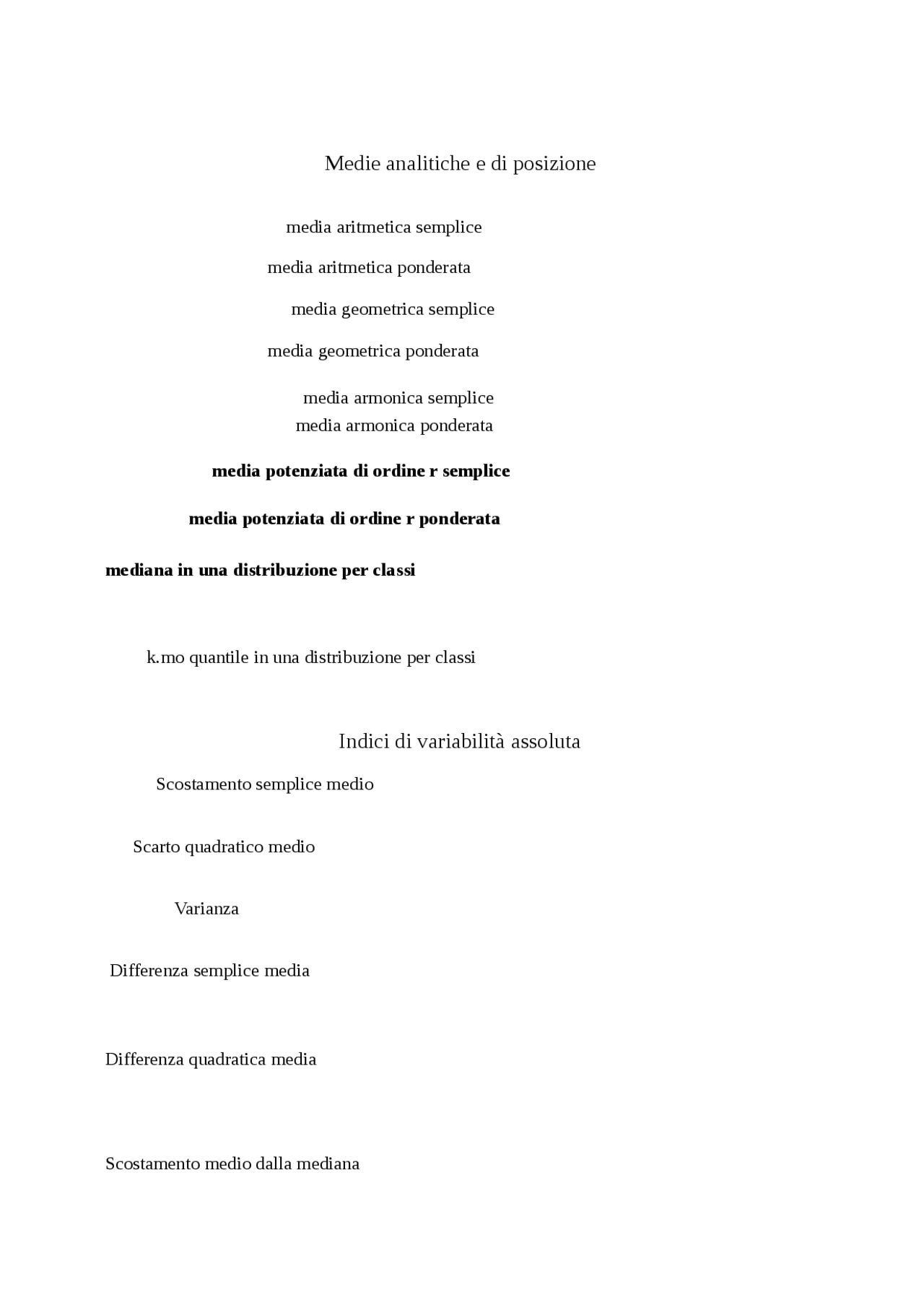 Formulario Di Statistica Docsity