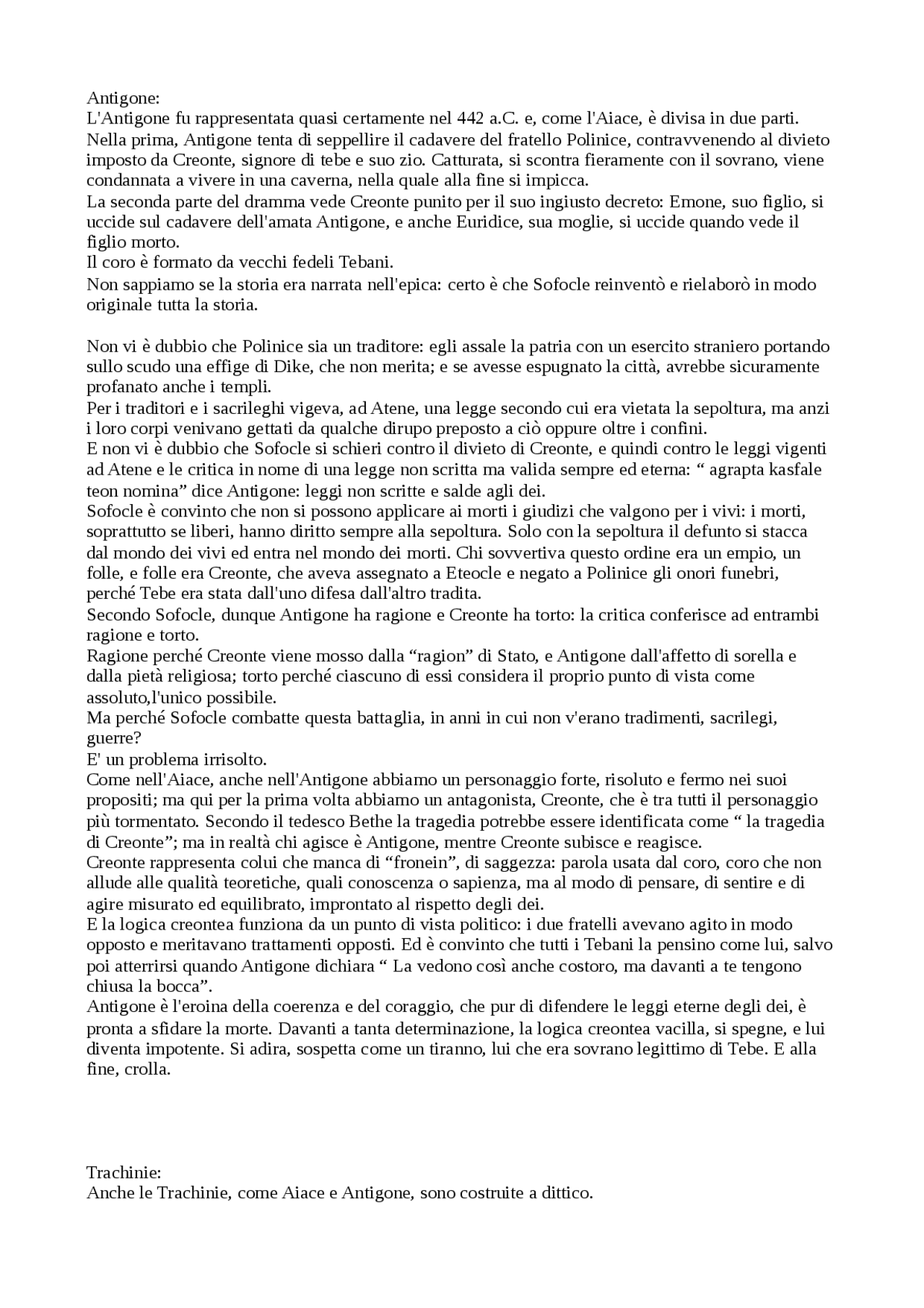 La tragedia antica - Sofocle ed Euripide - Docsity