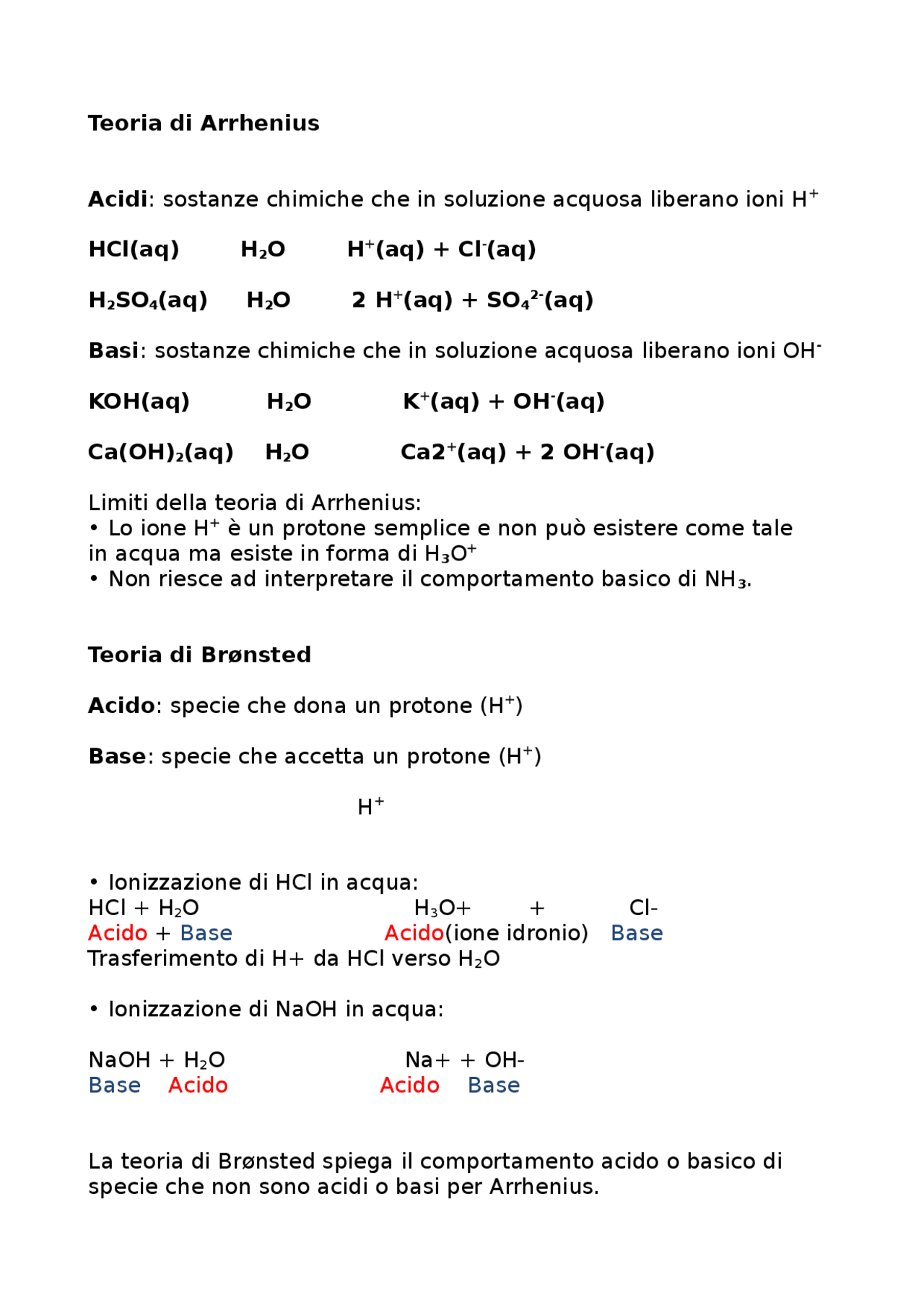Acidi E Basi Tipi Di Ph E Teorie Docsity