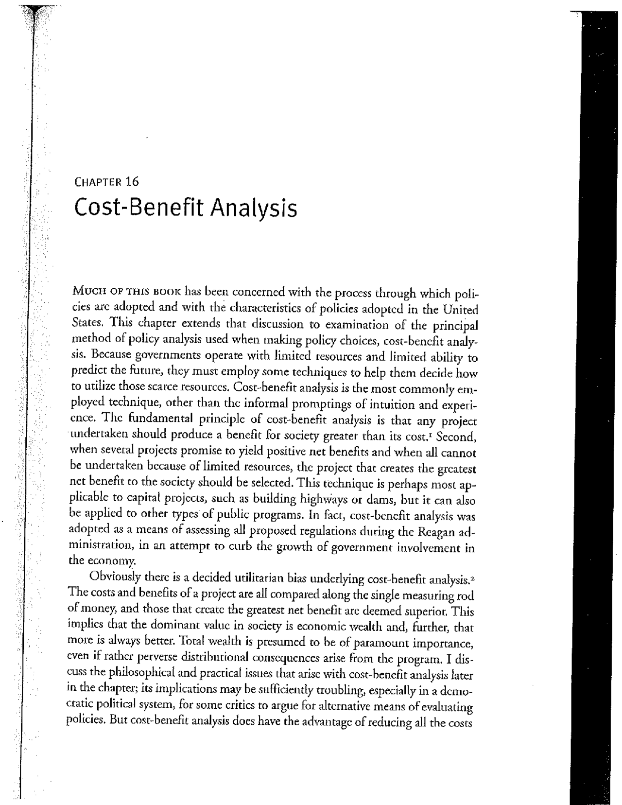 Cost Benefit Analysis | Essays (university) Agricultural economics ...