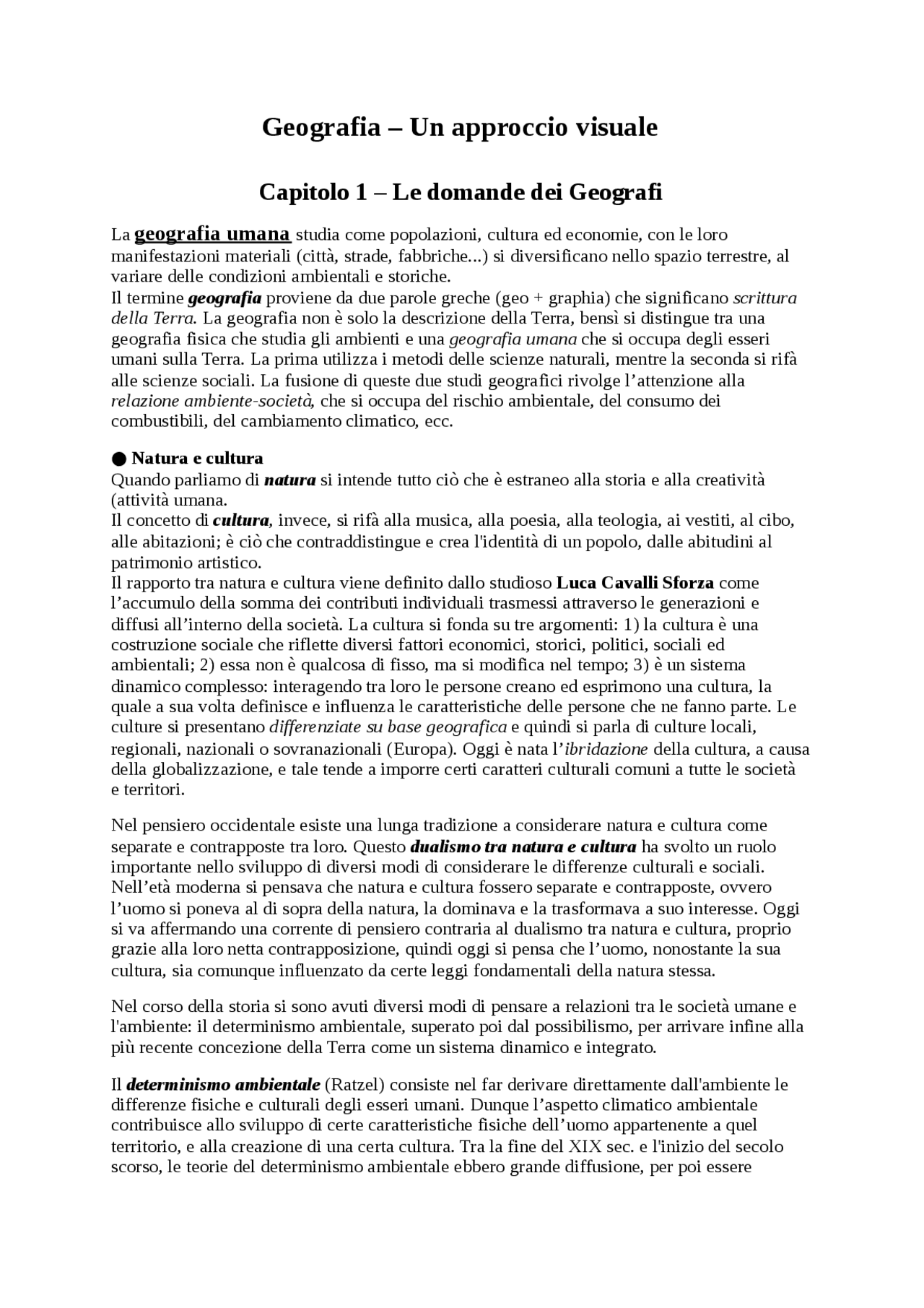 Un Approccio Visuale Greiner Sintesi Del Corso Di Geografia Docsity