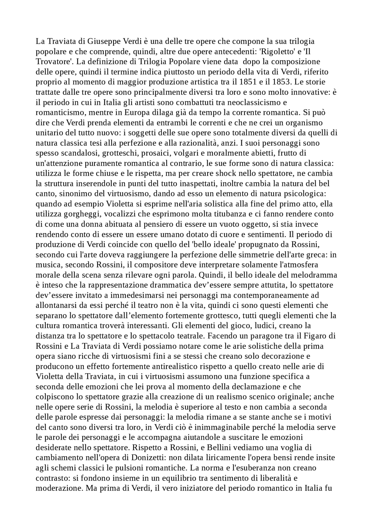 Riassunto Di Tutta La Traviata Docsity