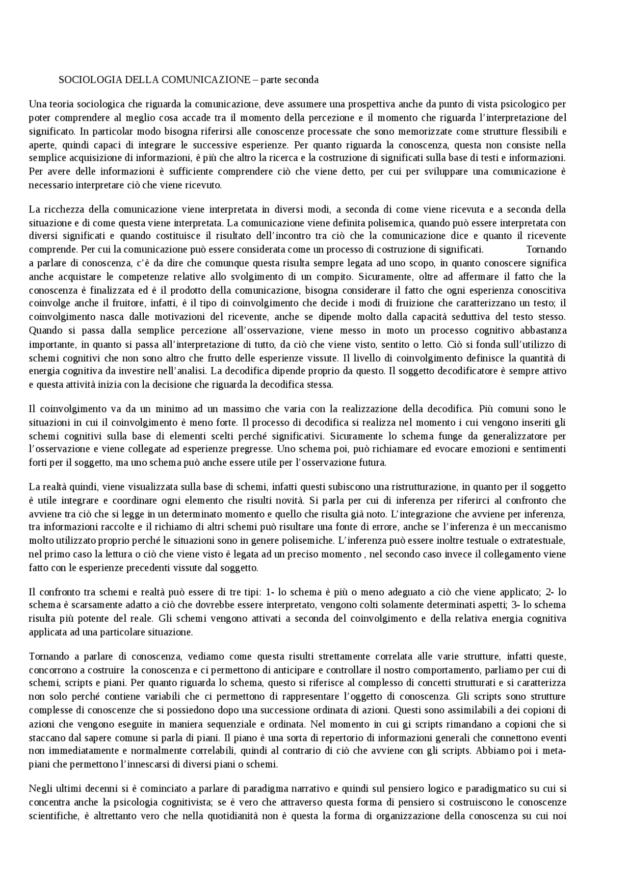 Manuale Di Sociologia Dei Processi Comunicativi Livolsi Parte Ii Docsity