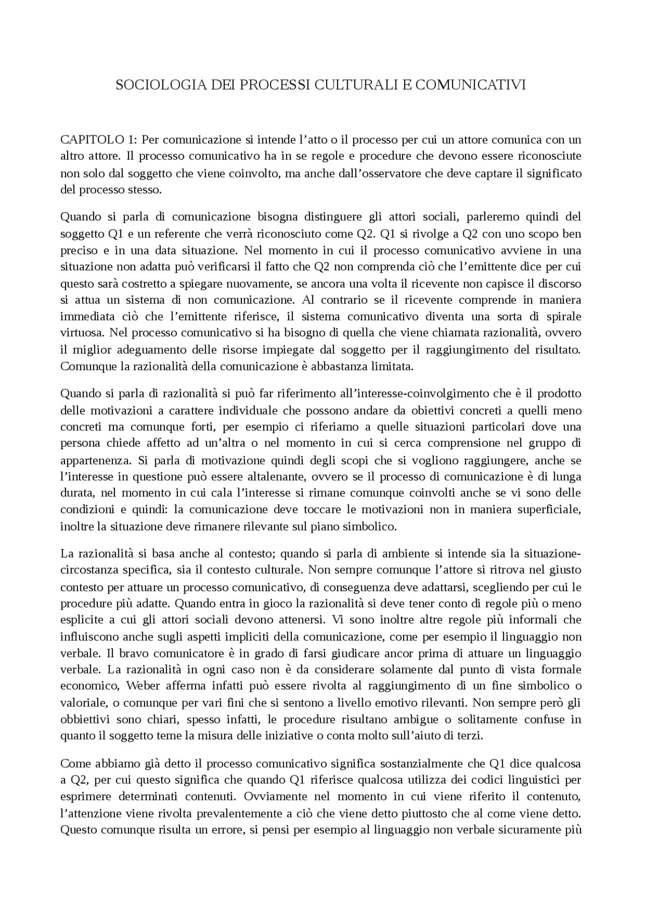 Manuale Di Sociologia Dei Processi Comunicativi Livolsi Parte I Docsity