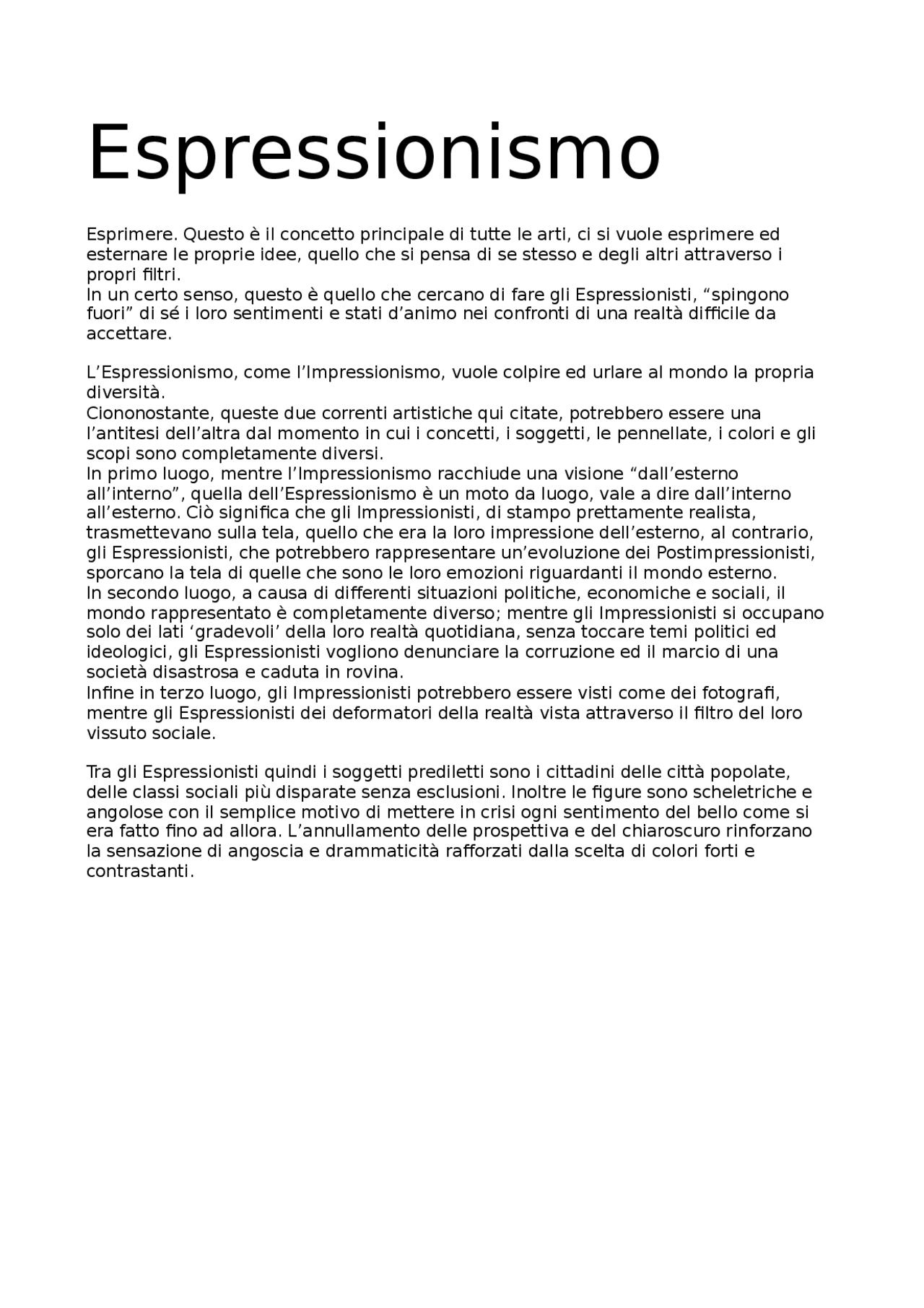 Espressionismo - Kirchner, Munch - Docsity