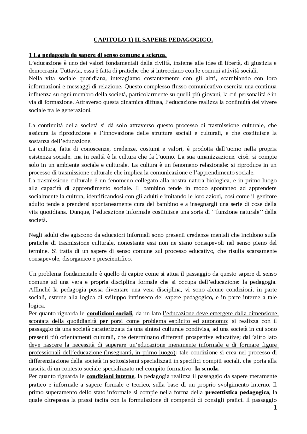 Manuale Di Pedagogia Dei Processi Di Apprendimento Docsity