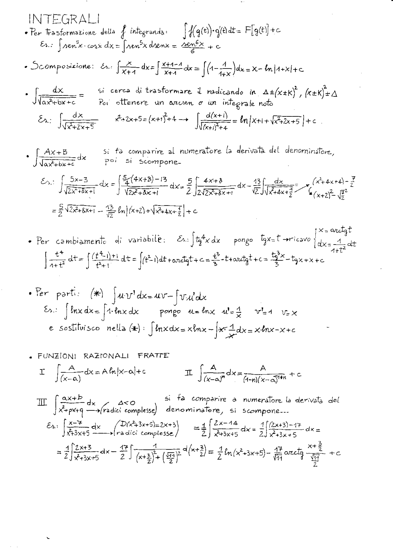 Metodi Di Integrazione Docsity
