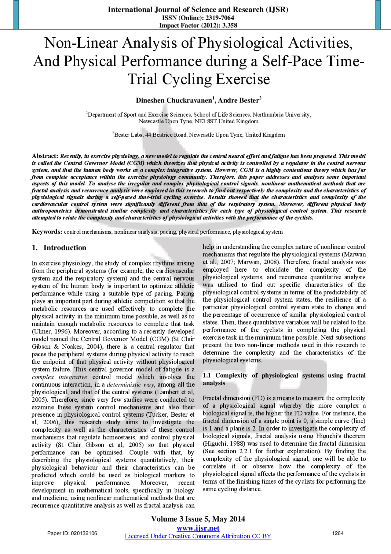 Physiology And Complexity Docsity