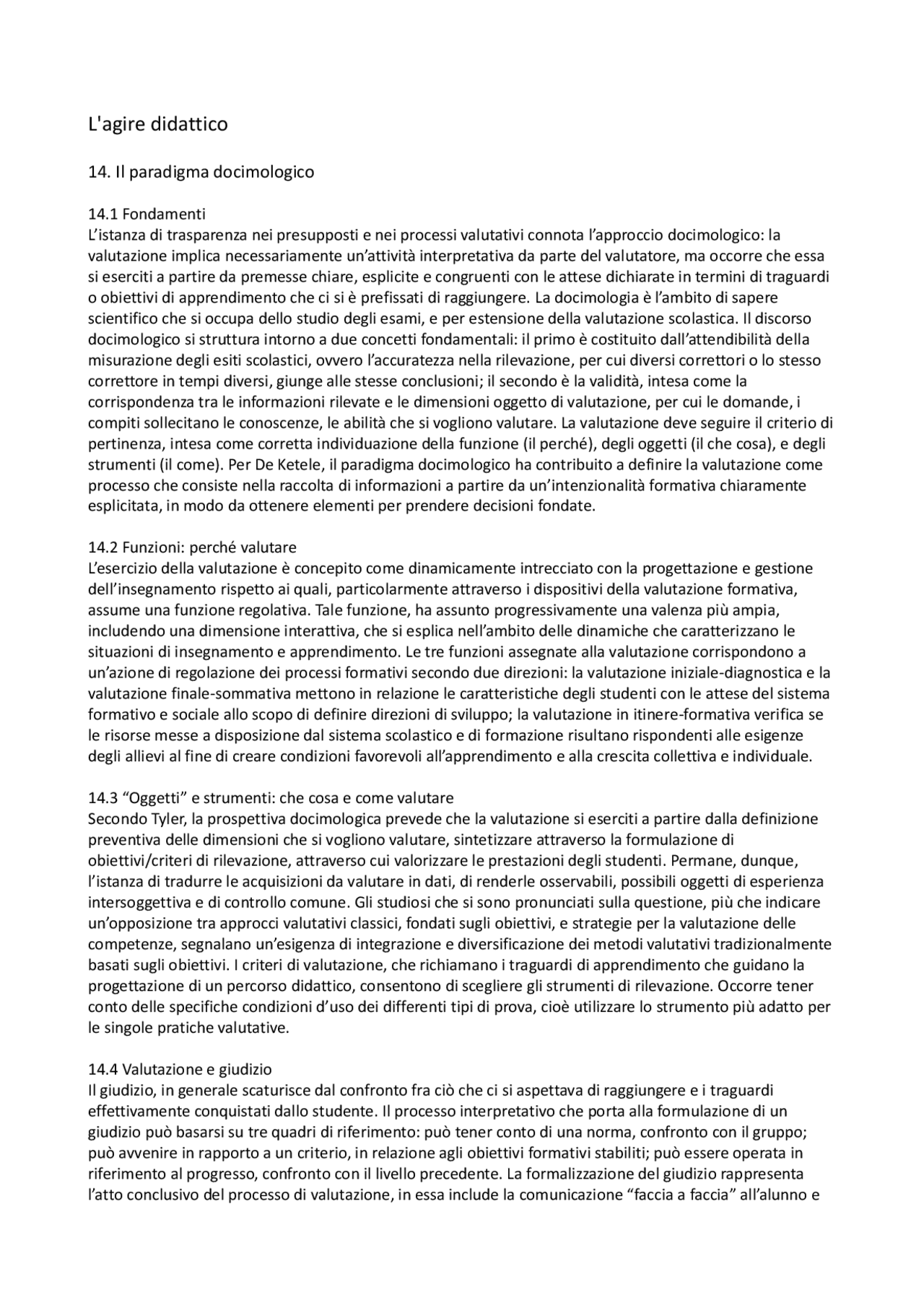 Riassunto Lagire Didattico Docsity