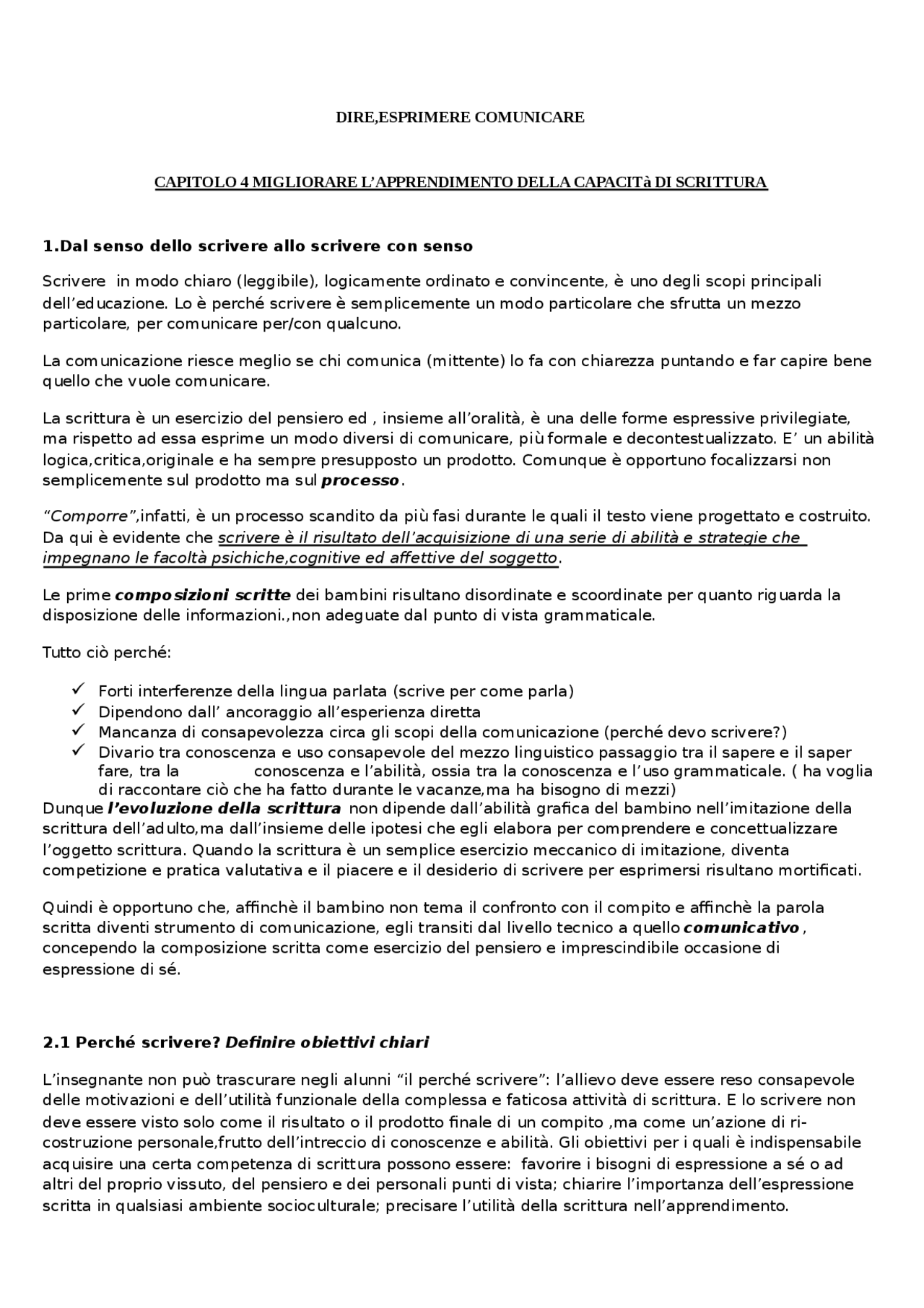 Riassunto del libro dire,esprimere e comunicare - Docsity