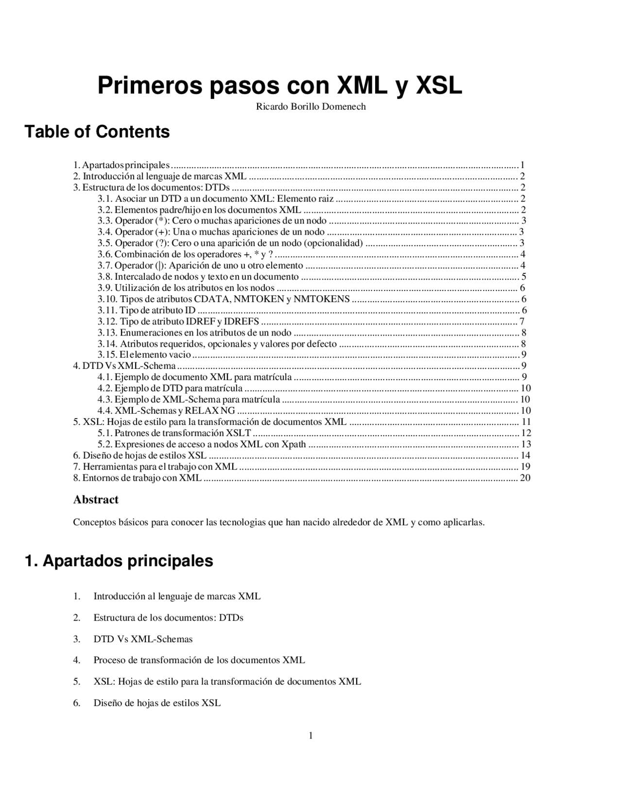 Primeros pasos con XML y XSLl. - Docsity