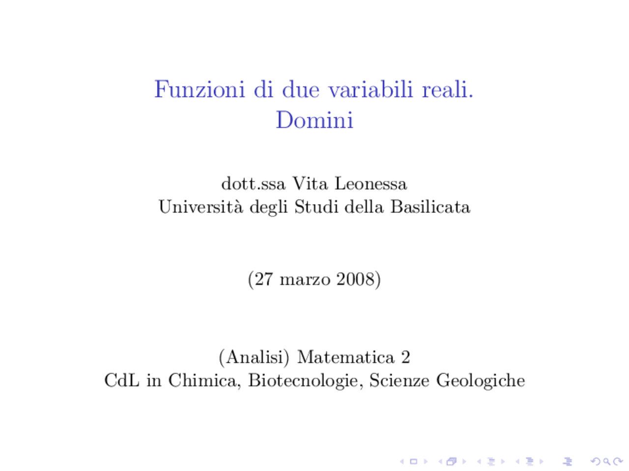 Funzione Di Due Variabili Realidomini Docsity
