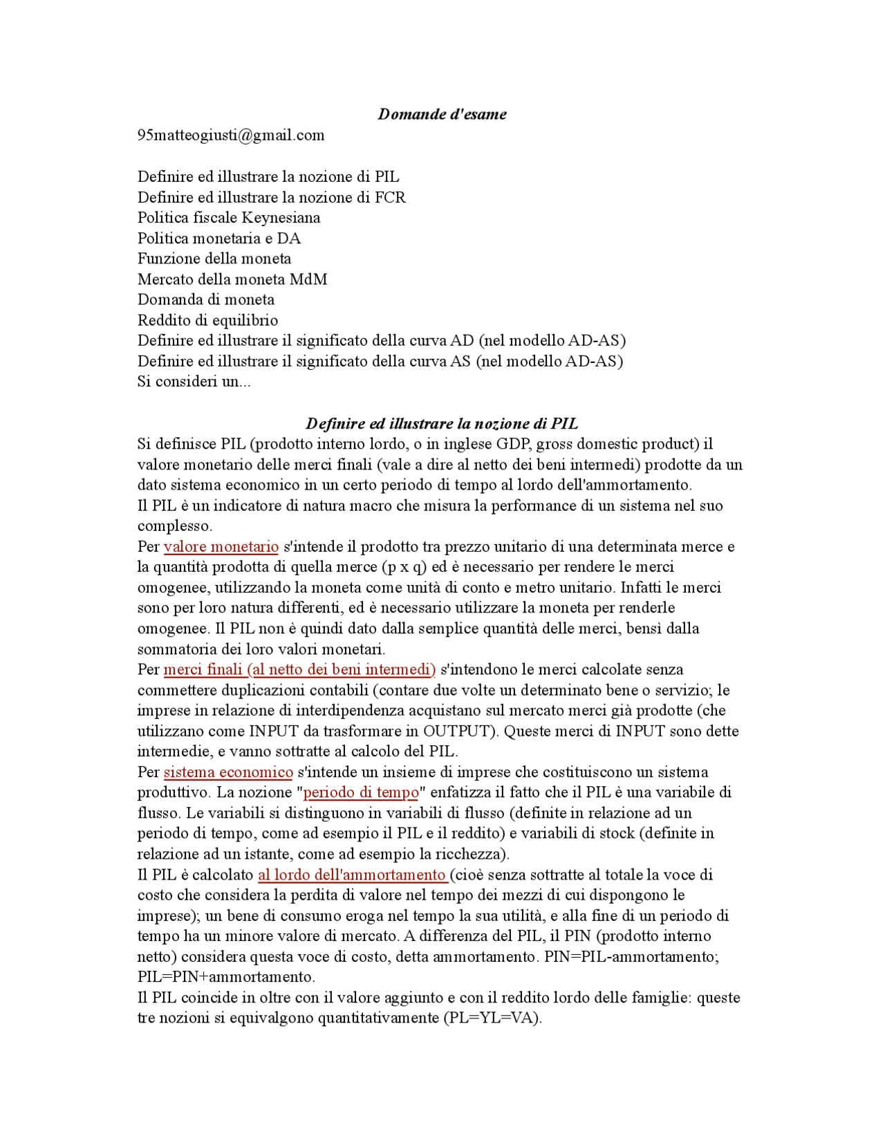 Macro Economia Appunti Prof Vetturini Docsity