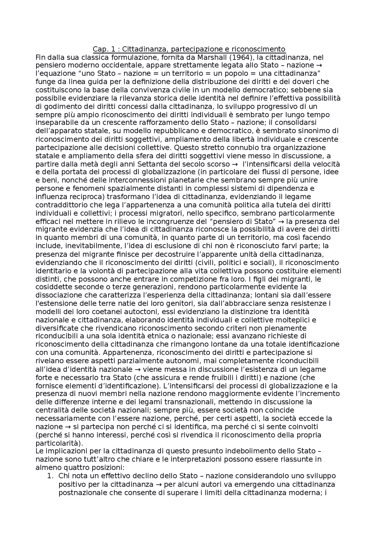 Una Nuova Generazione Di Italiani Docsity