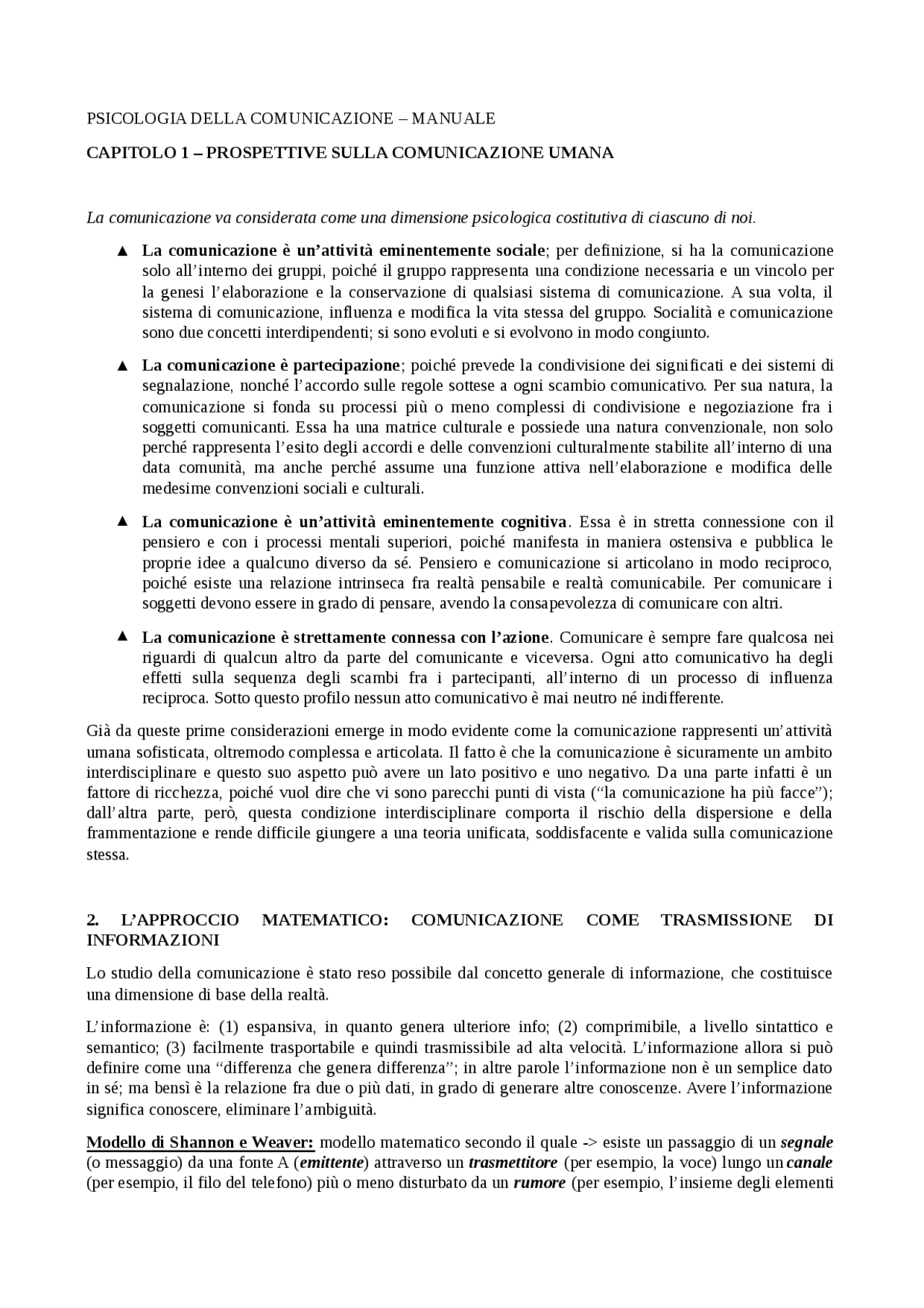Riassunto Manuale Anolli Docsity