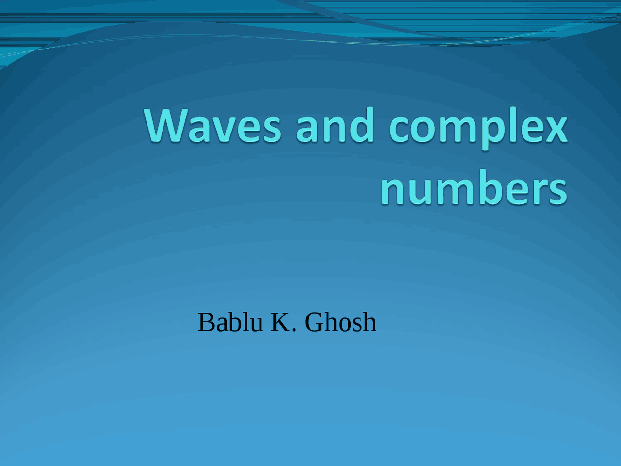 Wave and complex issue - Docsity