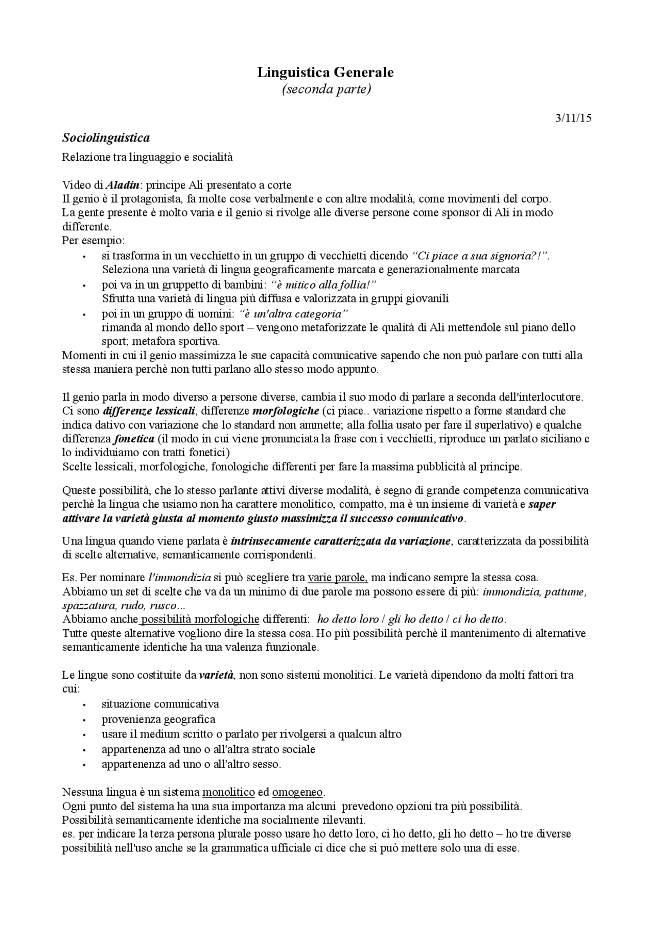 Appunti Di Sociolinguistica Prof Scala Docsity