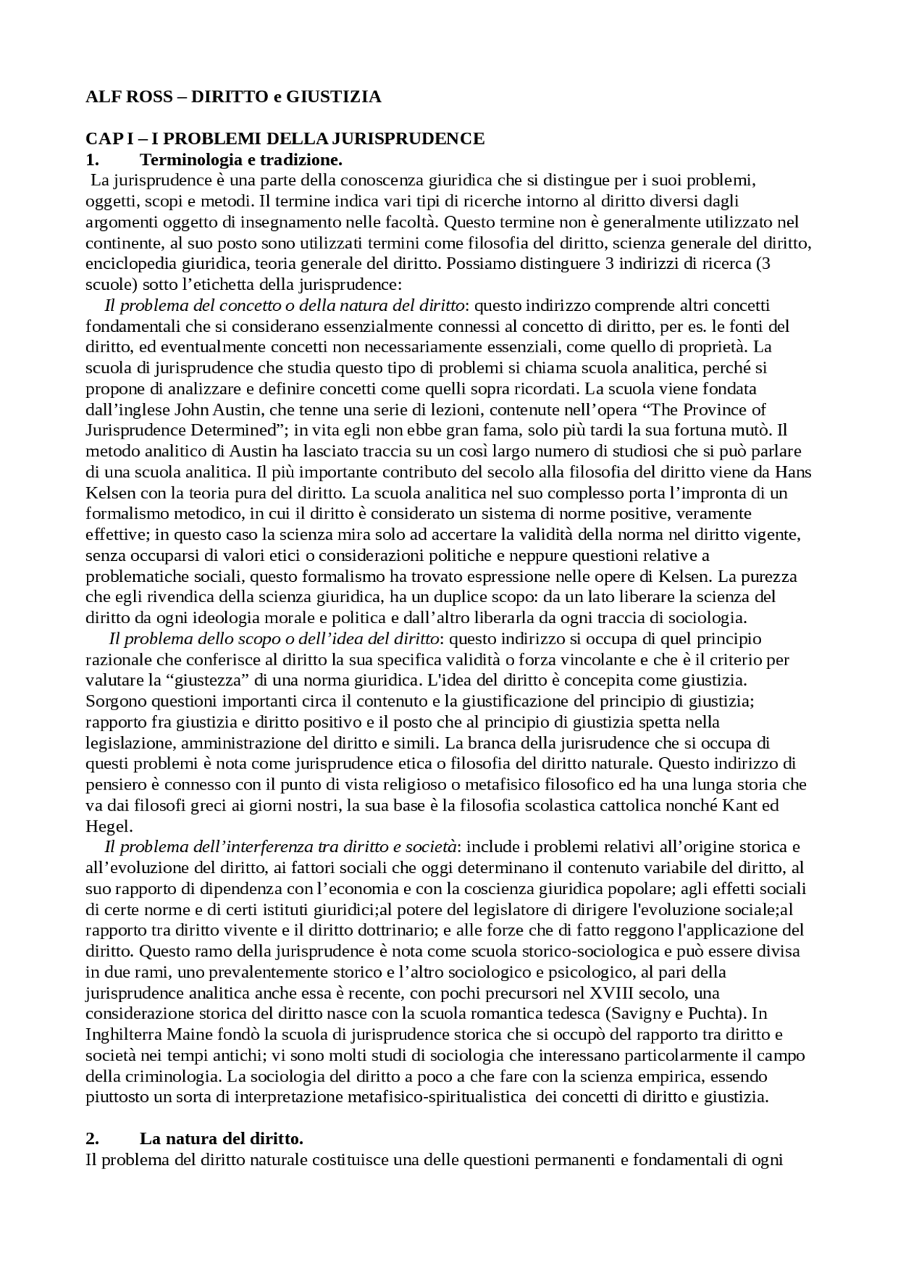 Riassunto Del Libro Di Alf Ross Per Esame Filosofia Del Diritto Docsity